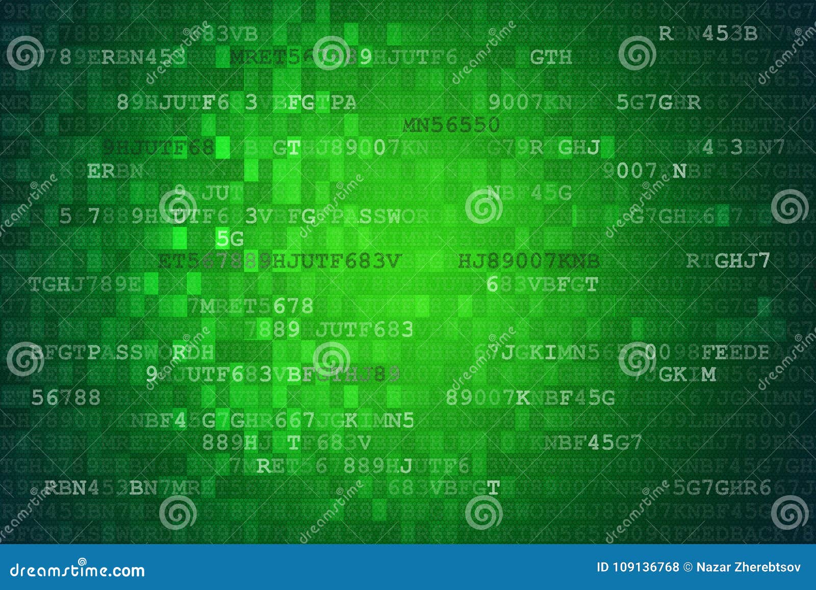 Pixeled Binary Background on Digital Screen Stock Illustration ...