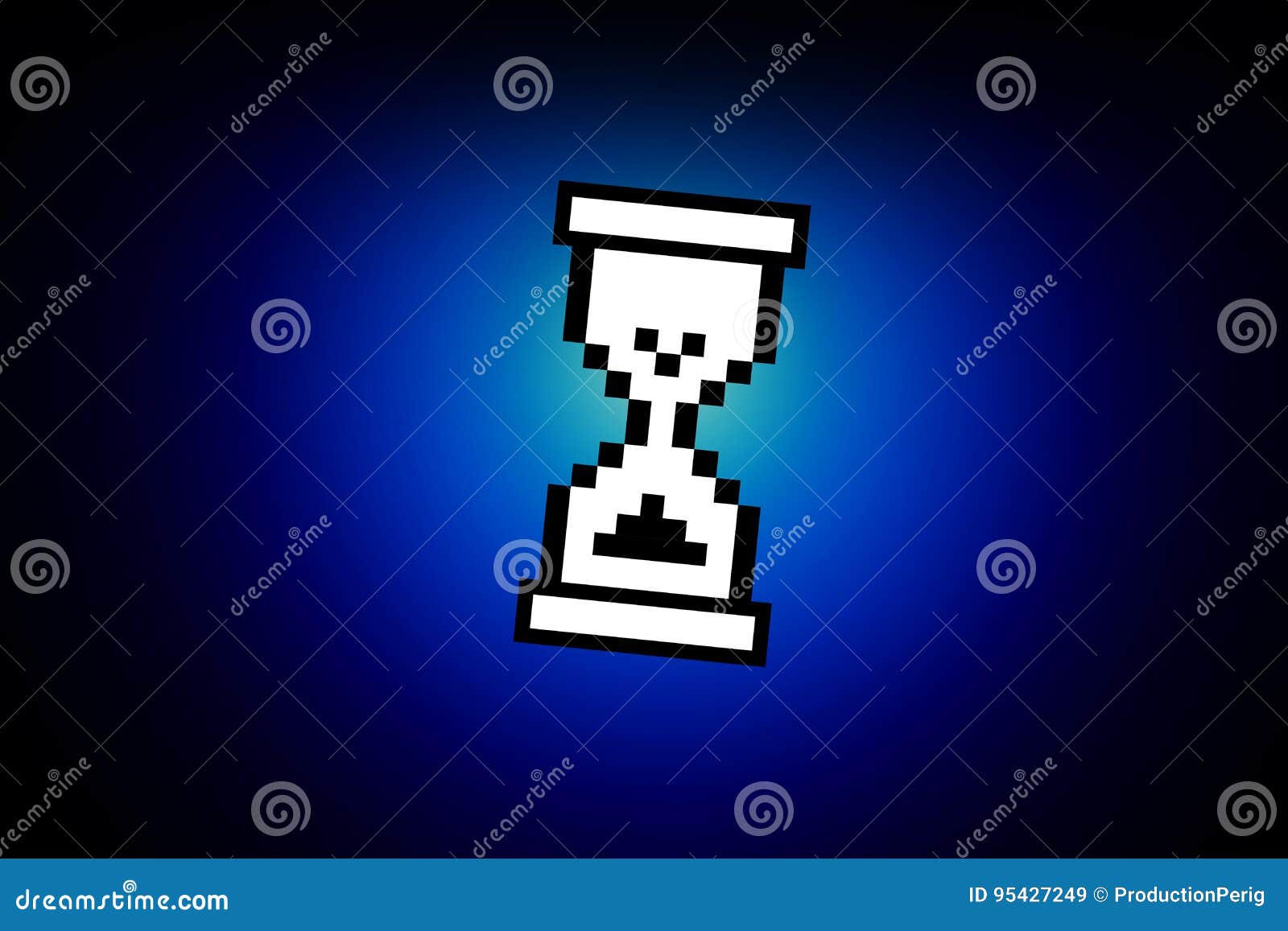 Pixeled Black and White Mouse Pointer Displayed on a Futuristic Stock ...