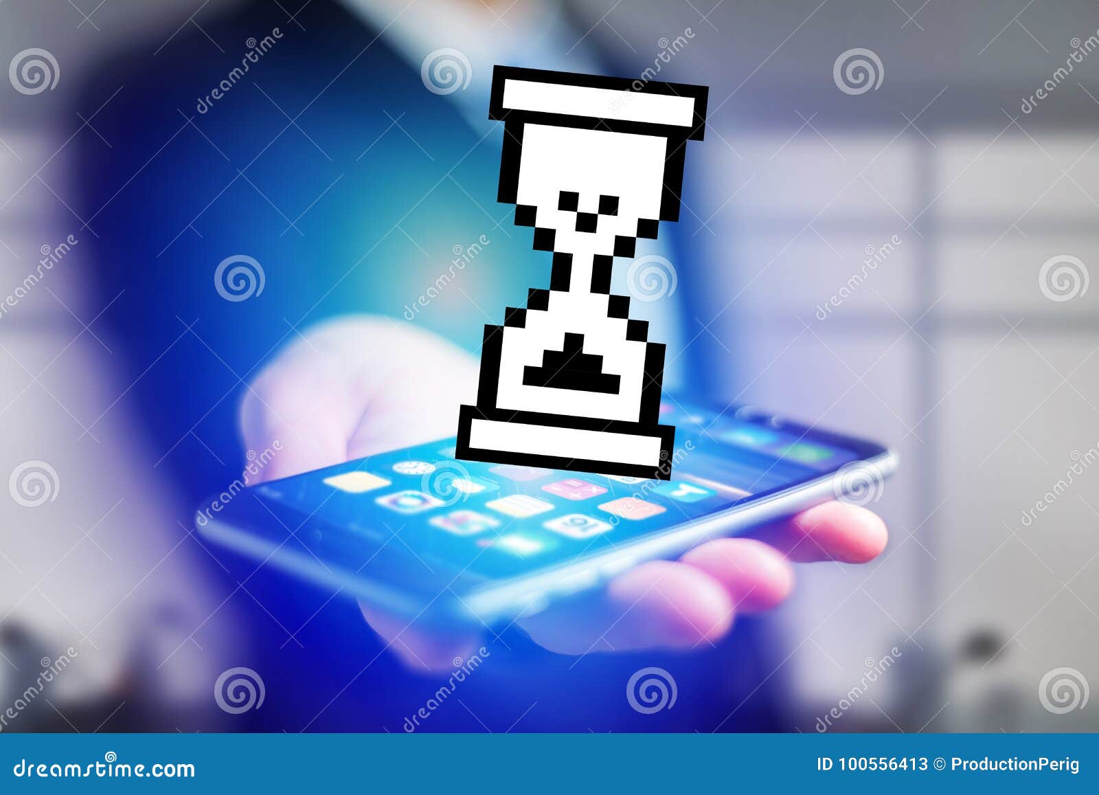 Pixeled Black And White Mouse Pointer Displayed On A Futuristic Stock ...