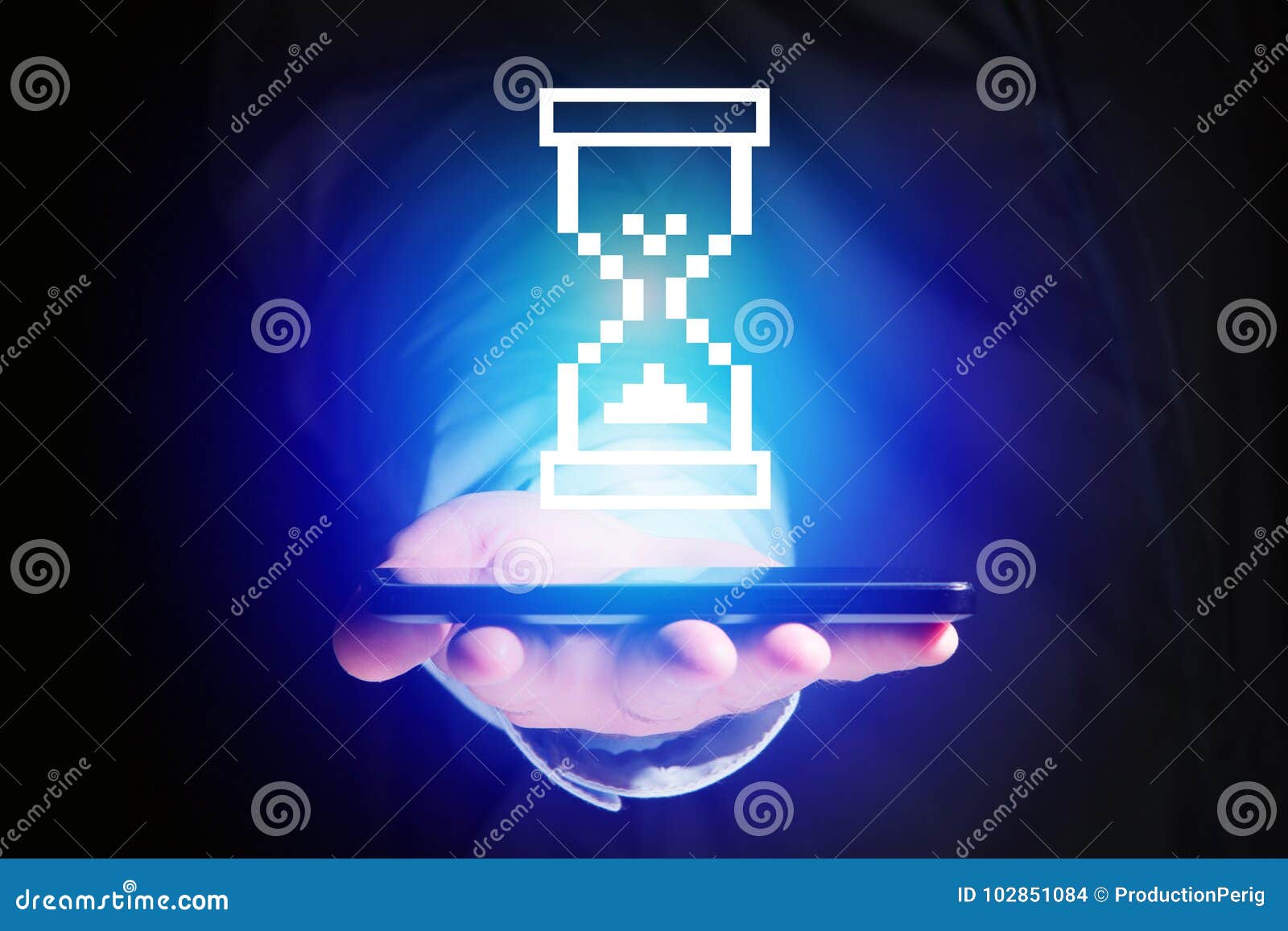Pixeled Black And White Mouse Pointer Displayed On A Futuristic Stock ...
