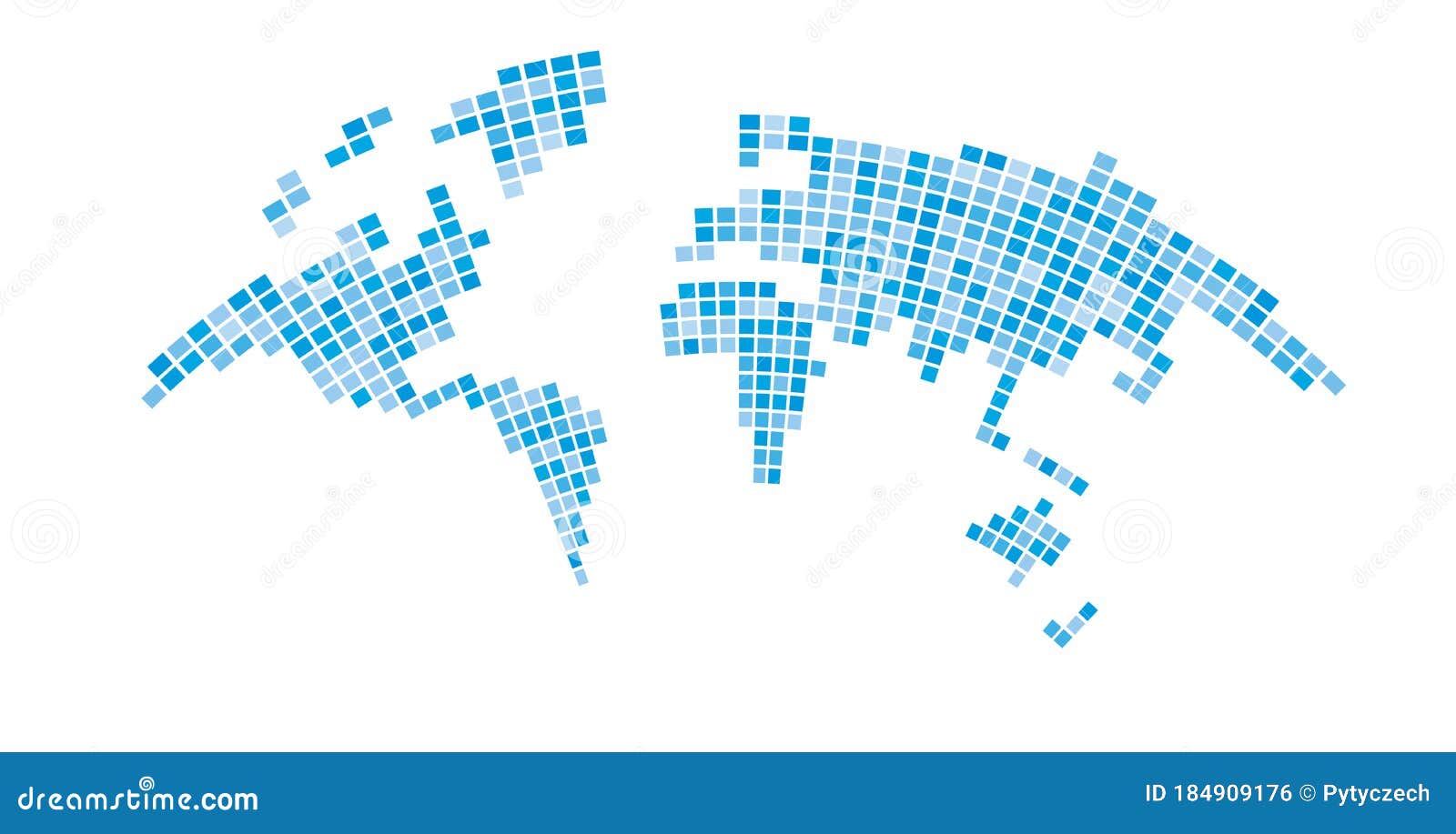 Pixelized Map of World Bulging on White Background Stock Vector ...