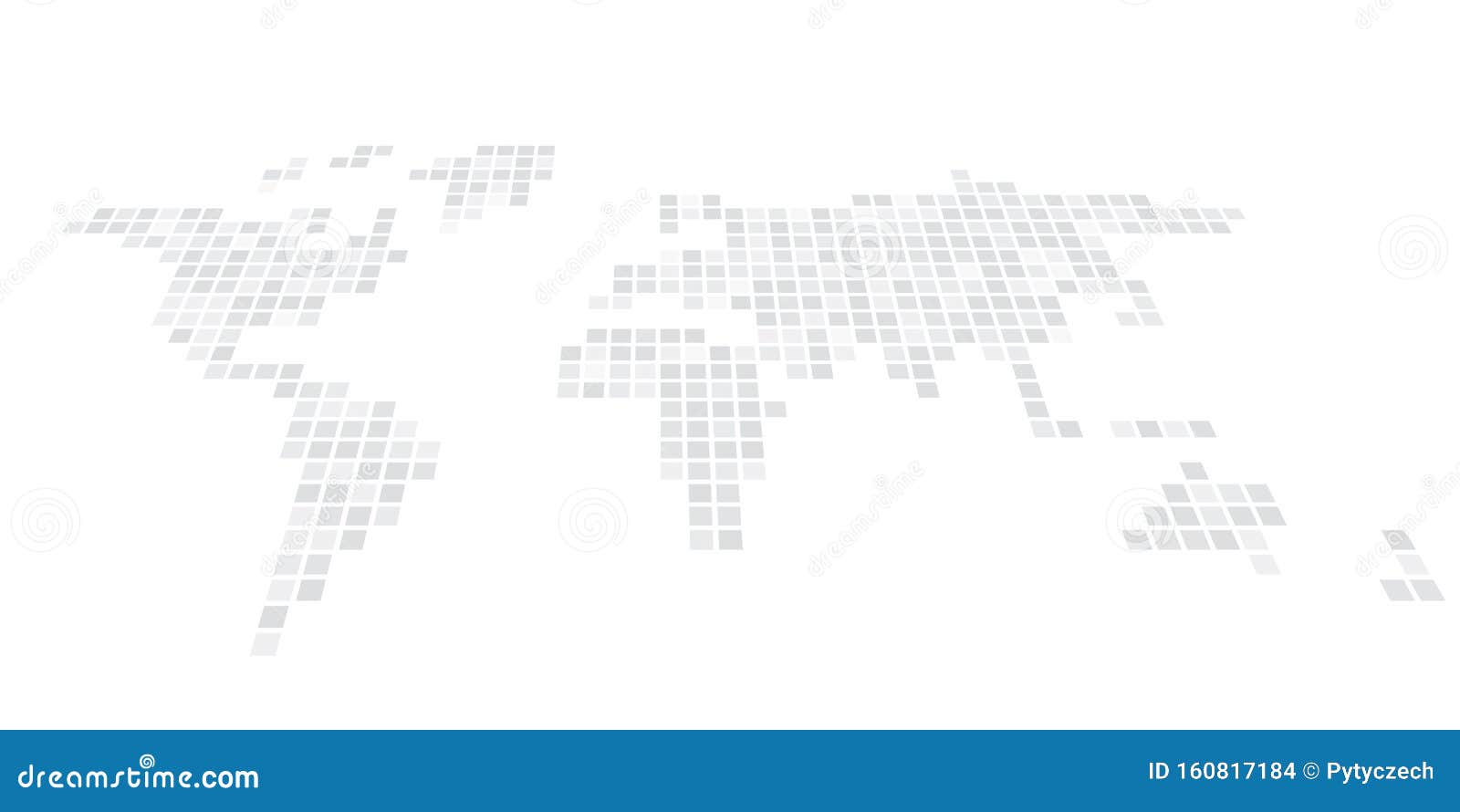 Pixelized Map of World. Front Perspective Stock Vector - Illustration ...