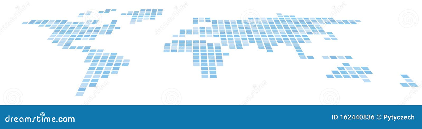 Pixelized Map of World. Front Perspective Stock Vector - Illustration ...