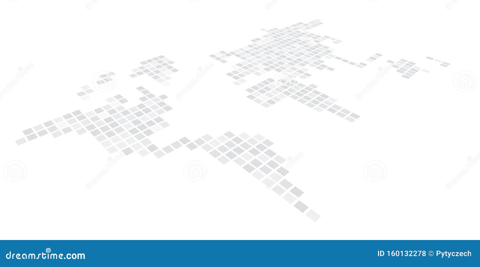 Pixelized Map of World. Side Perspective Stock Vector - Illustration of ...