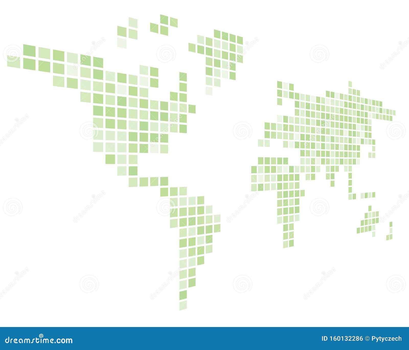 Pixelized Map of World. Side Perspective Stock Vector - Illustration of ...