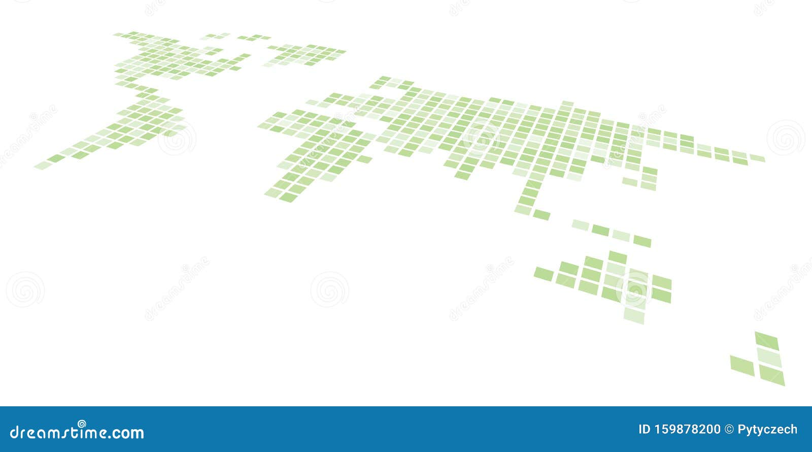 Pixelized Map of World. Side Perspective Stock Vector - Illustration of ...