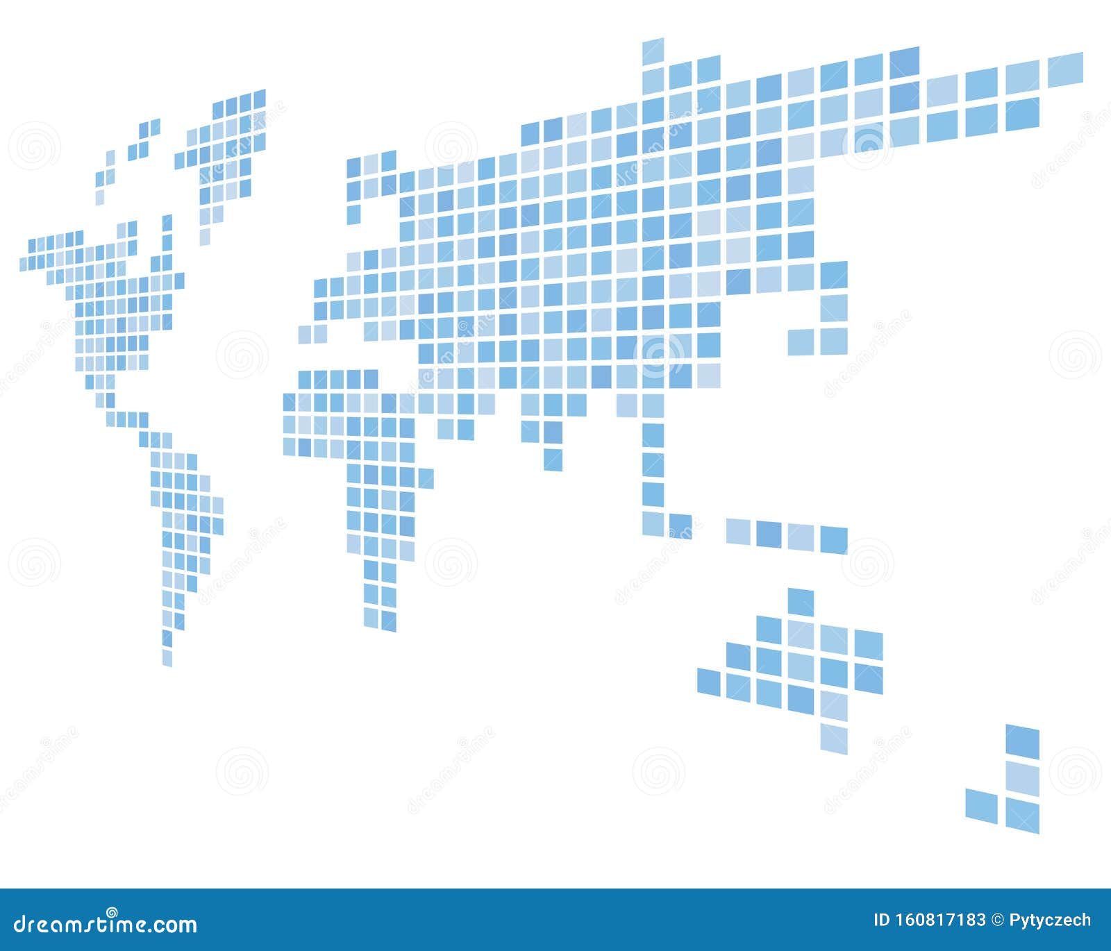 Pixelized Map of World. Side Perspective Stock Vector - Illustration of ...