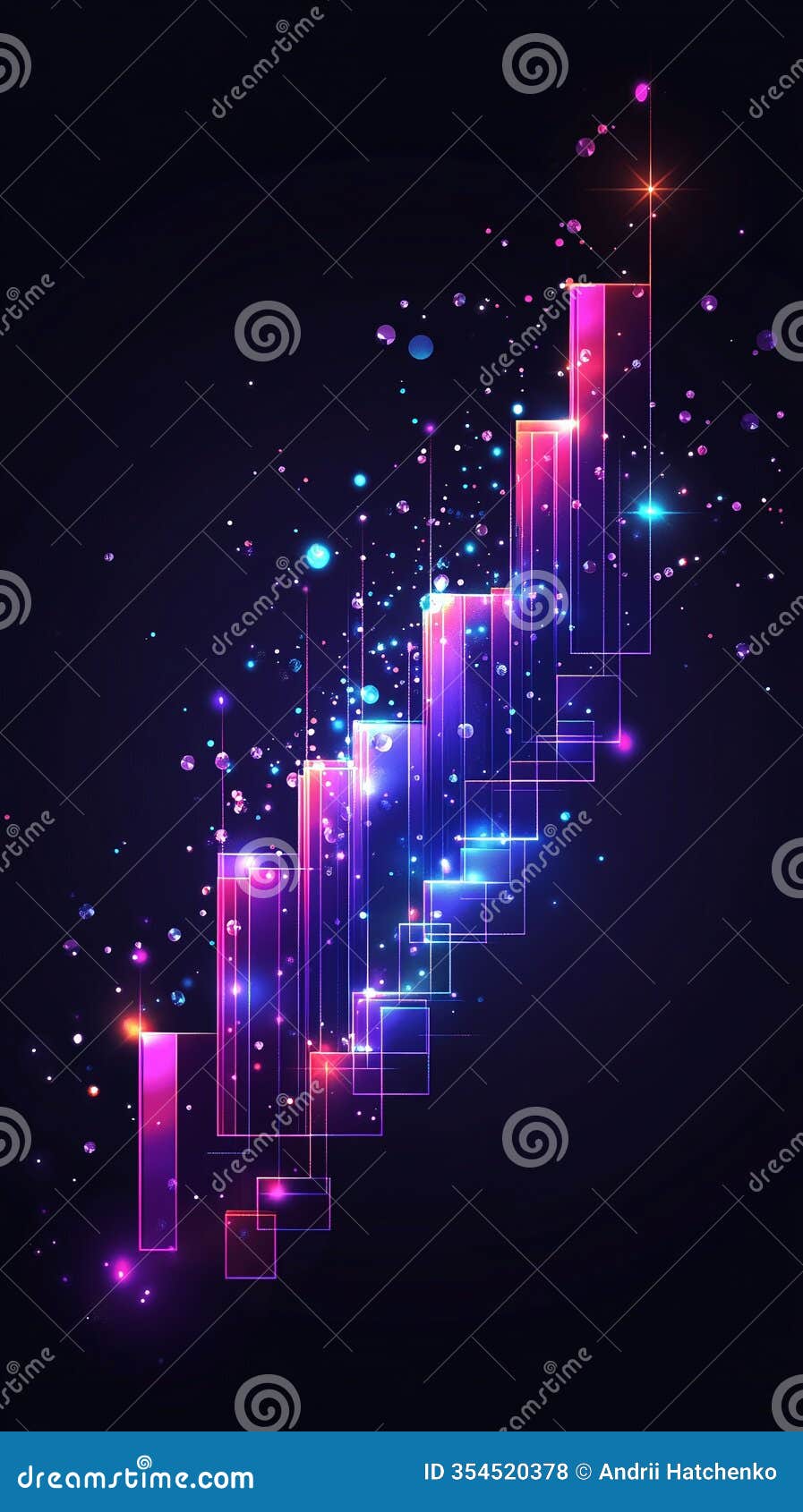 Pixelized Wealth Growth Graph with Sparkles Highlighting Milestones ...