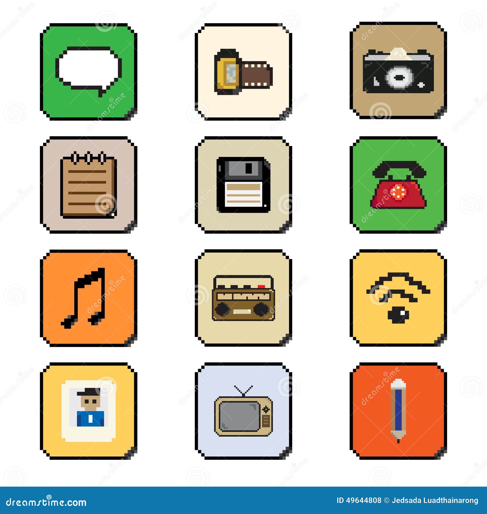 Pixels Art Application Smartphone Icon Vector Illustration Stock Vector ...