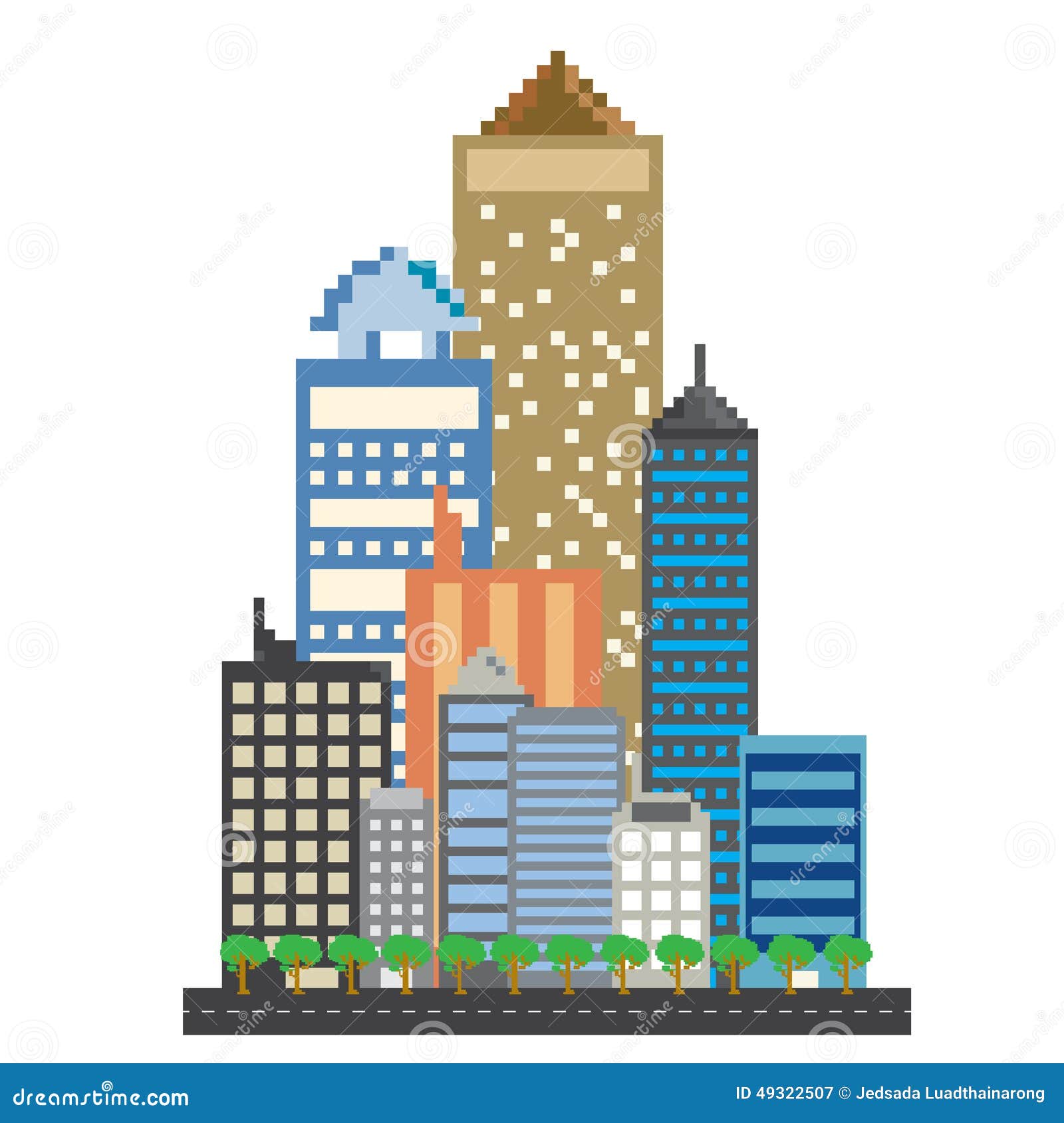 Pixels Art Building in the City Stock Vector - Illustration of urban ...