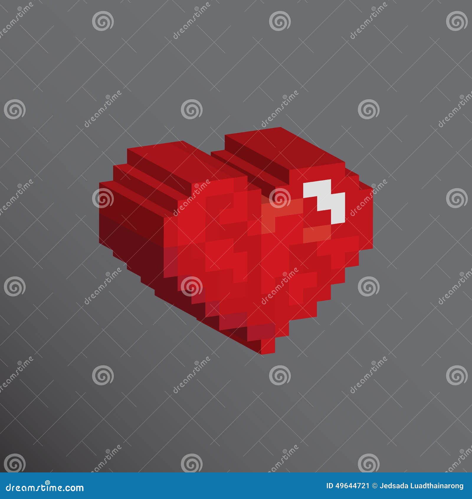 Pixels Art 3D Heart Shape Designs Stock Vector - Illustration of ...