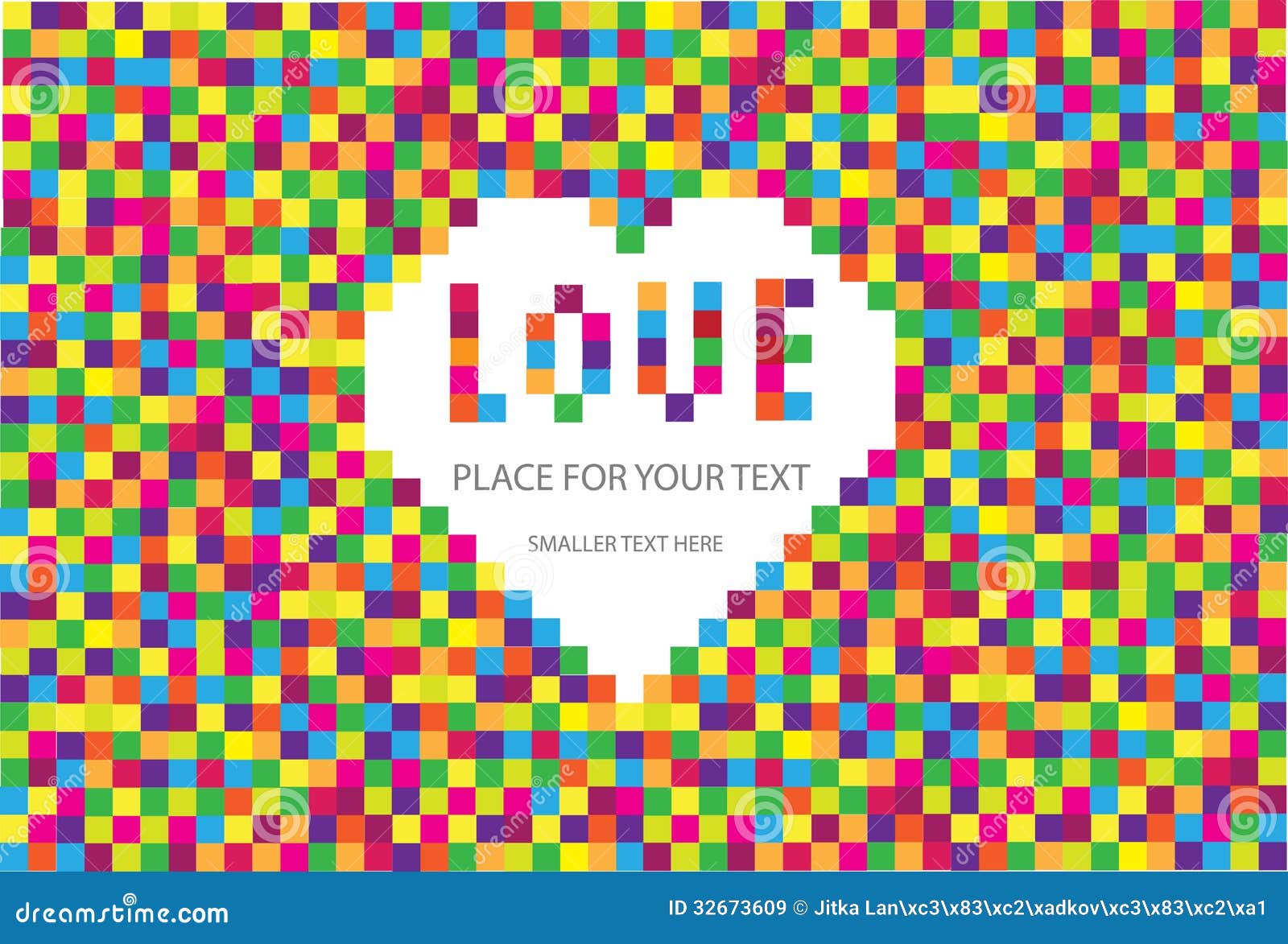 Pixels Background with Heart Stock Illustration - Illustration of ...