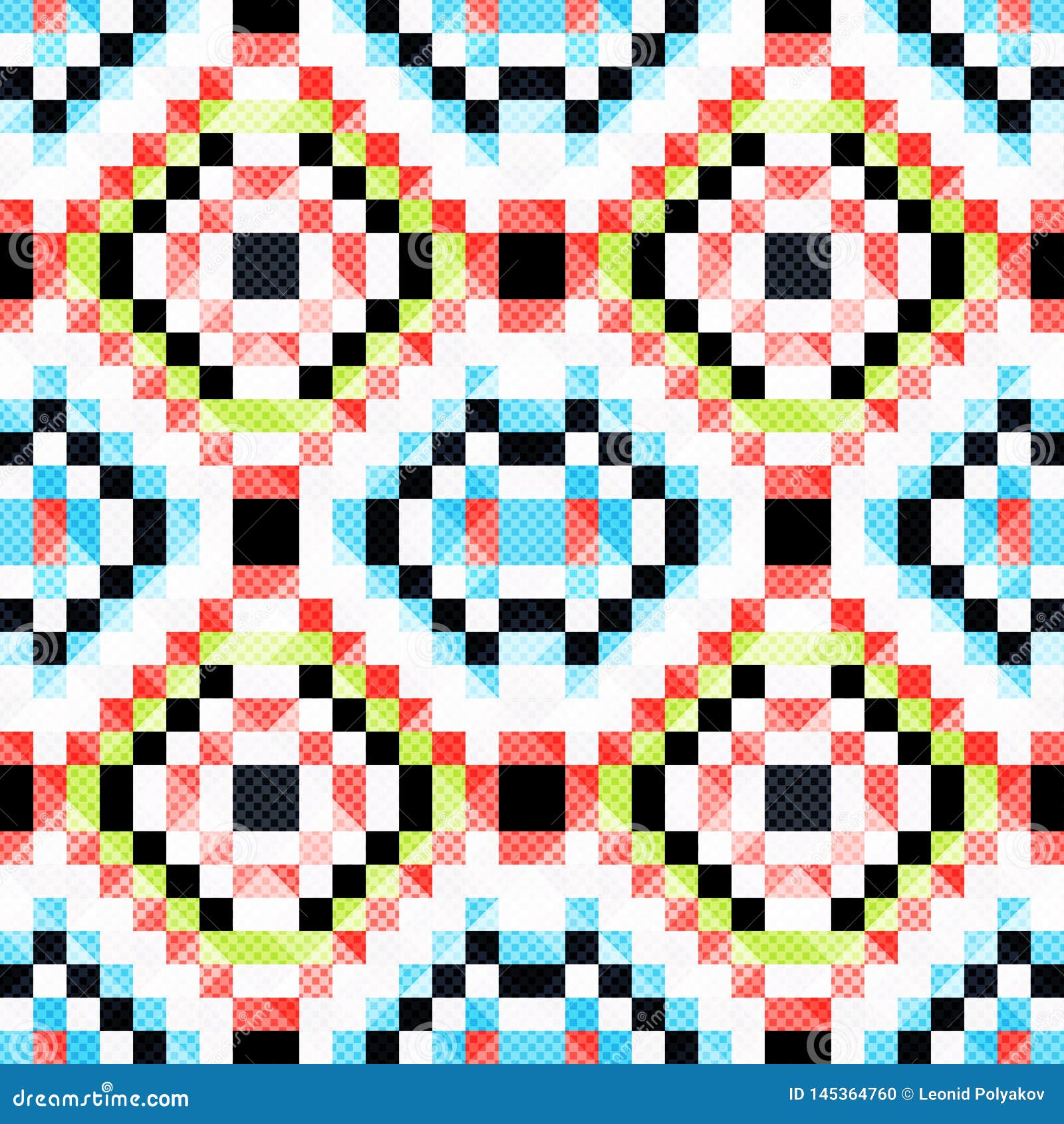 Pixels Beautiful Abstract Geometric Seamless Pattern Illustration Stock ...