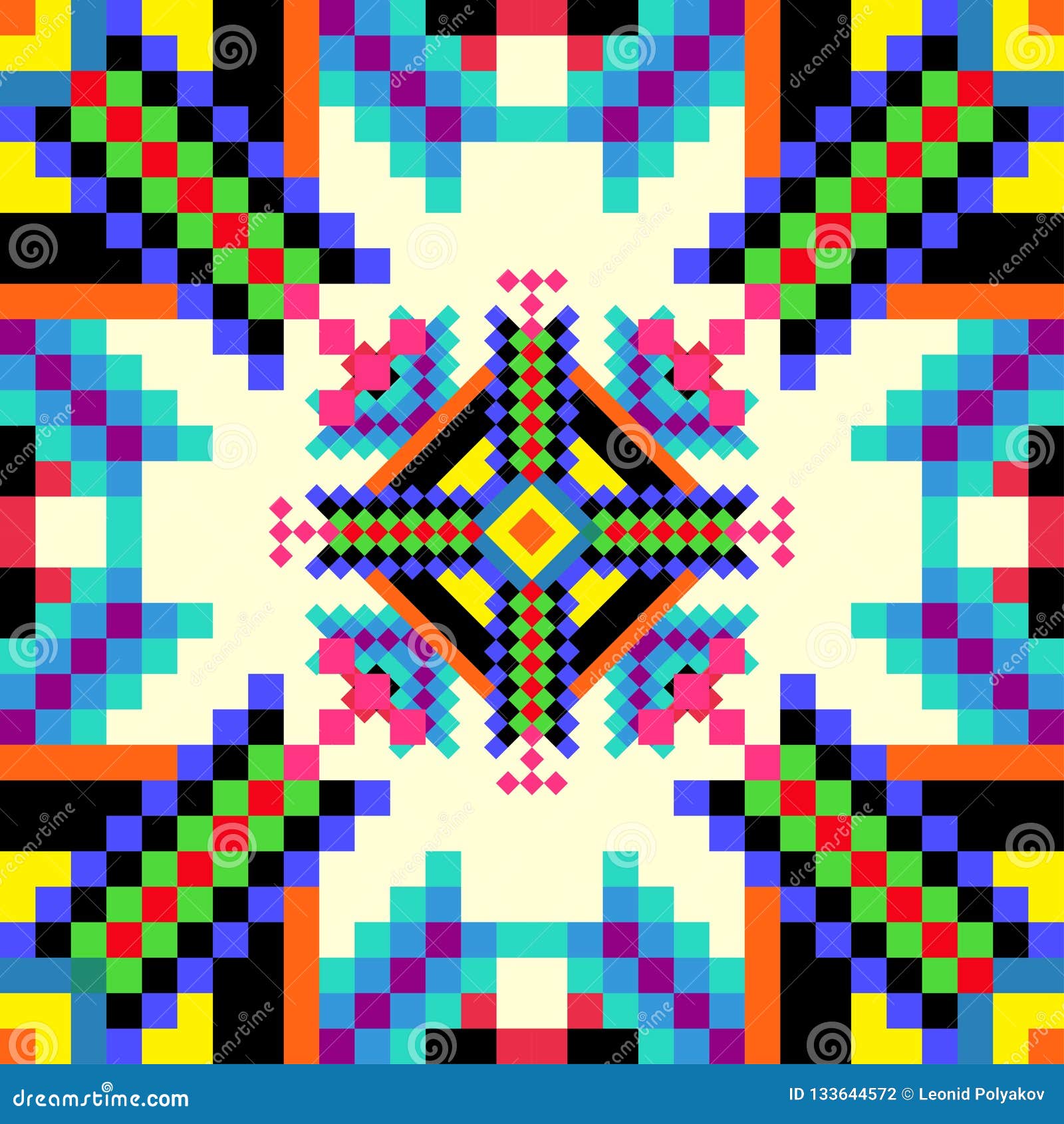 Pixels Beautiful Abstract Geometric Seamless Pattern Illustration Stock ...