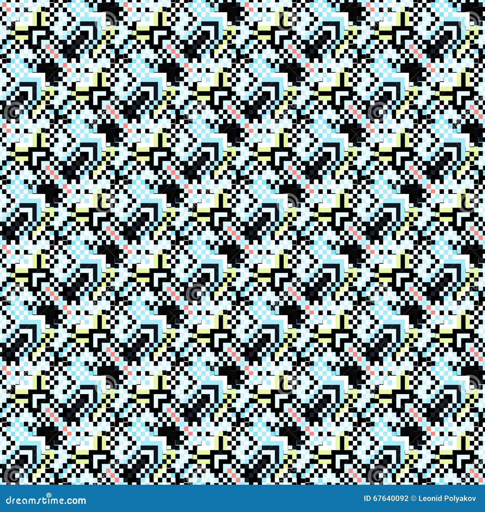 Pixels Beautiful Abstract Geometric Seamless Pattern Vector ...