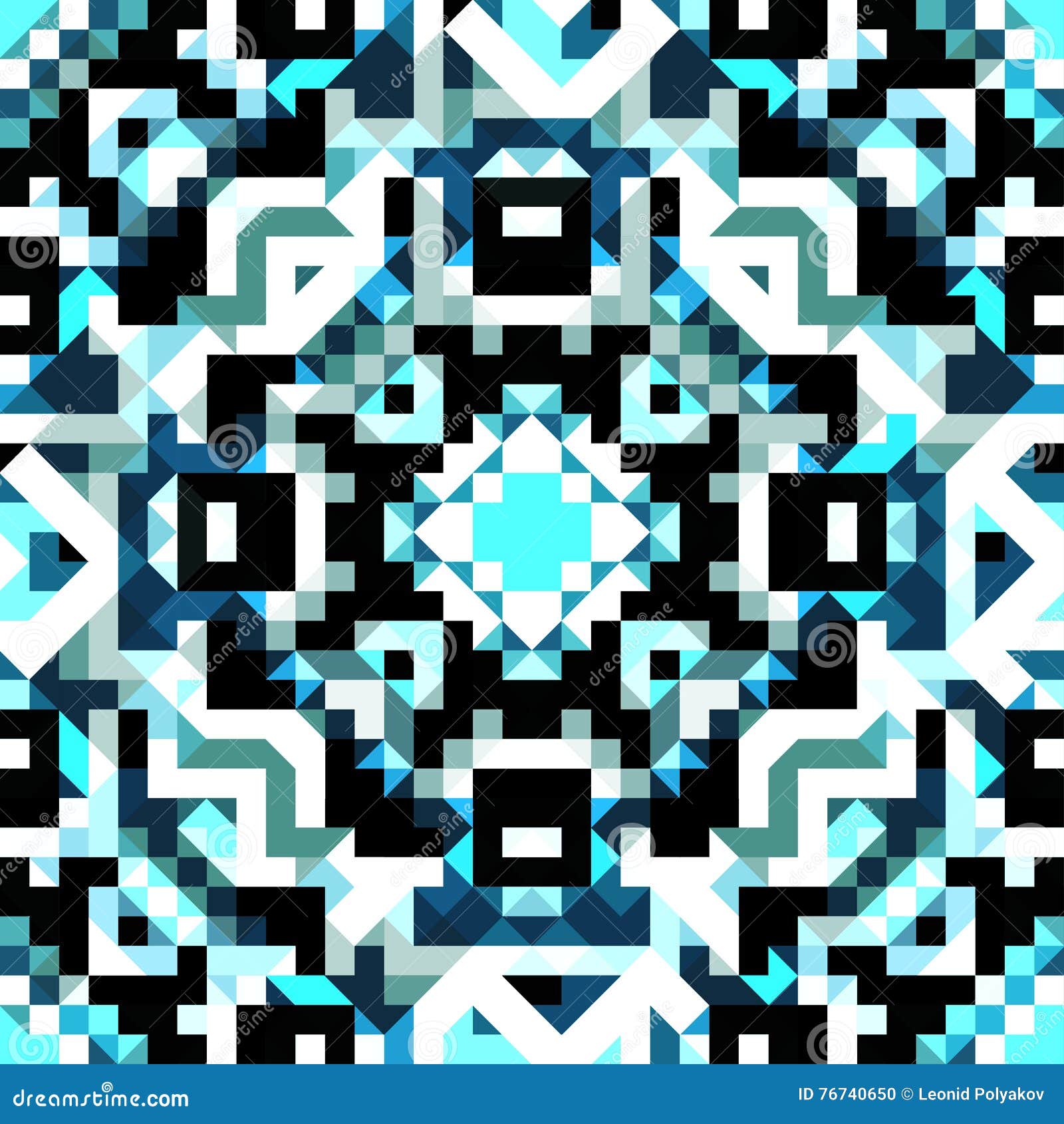 Pixels Beautiful Abstract Geometric Seamless Pattern Vector ...
