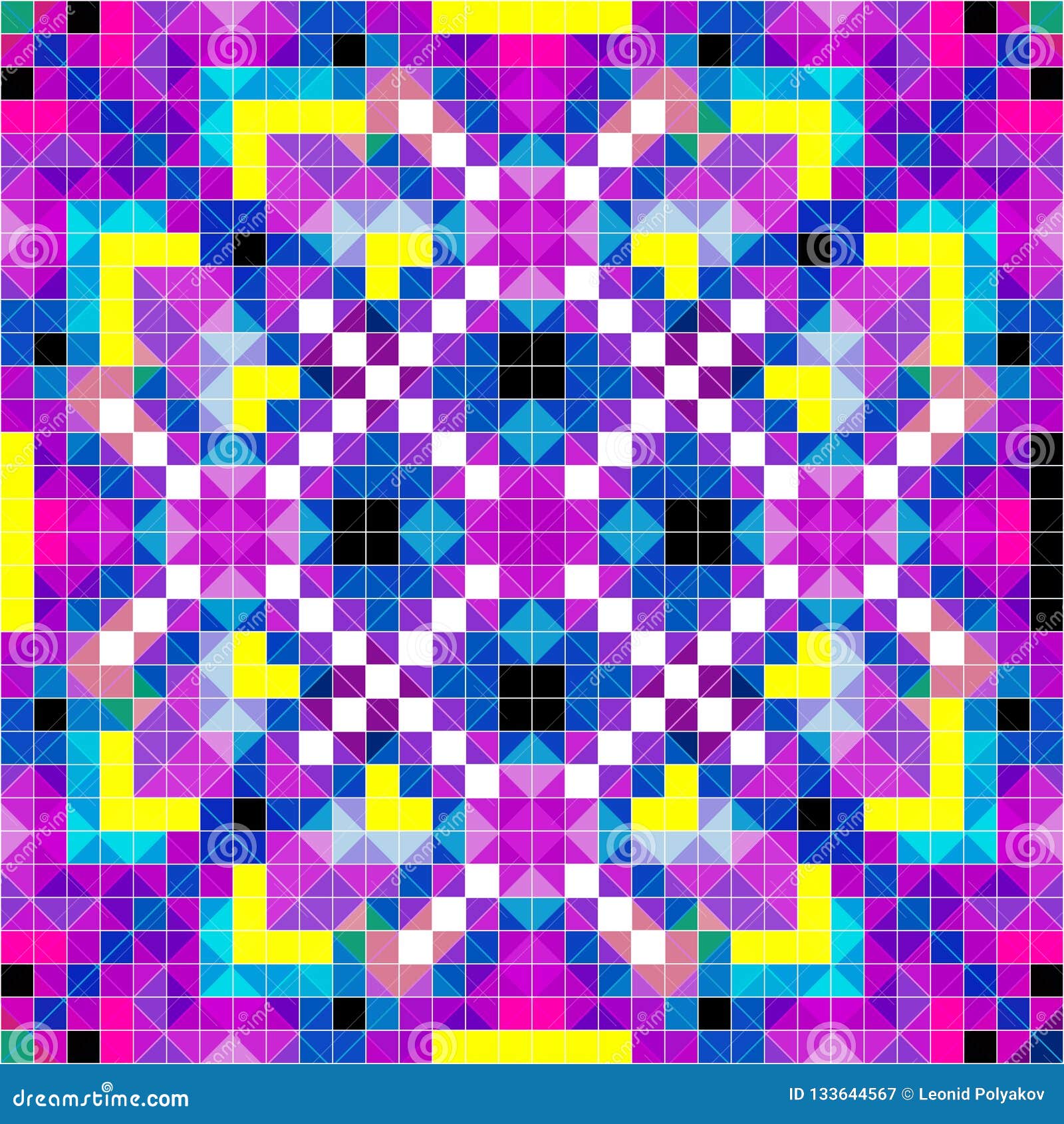 Pixels Beautiful Psychedelic Pattern Illustration Stock Illustration ...