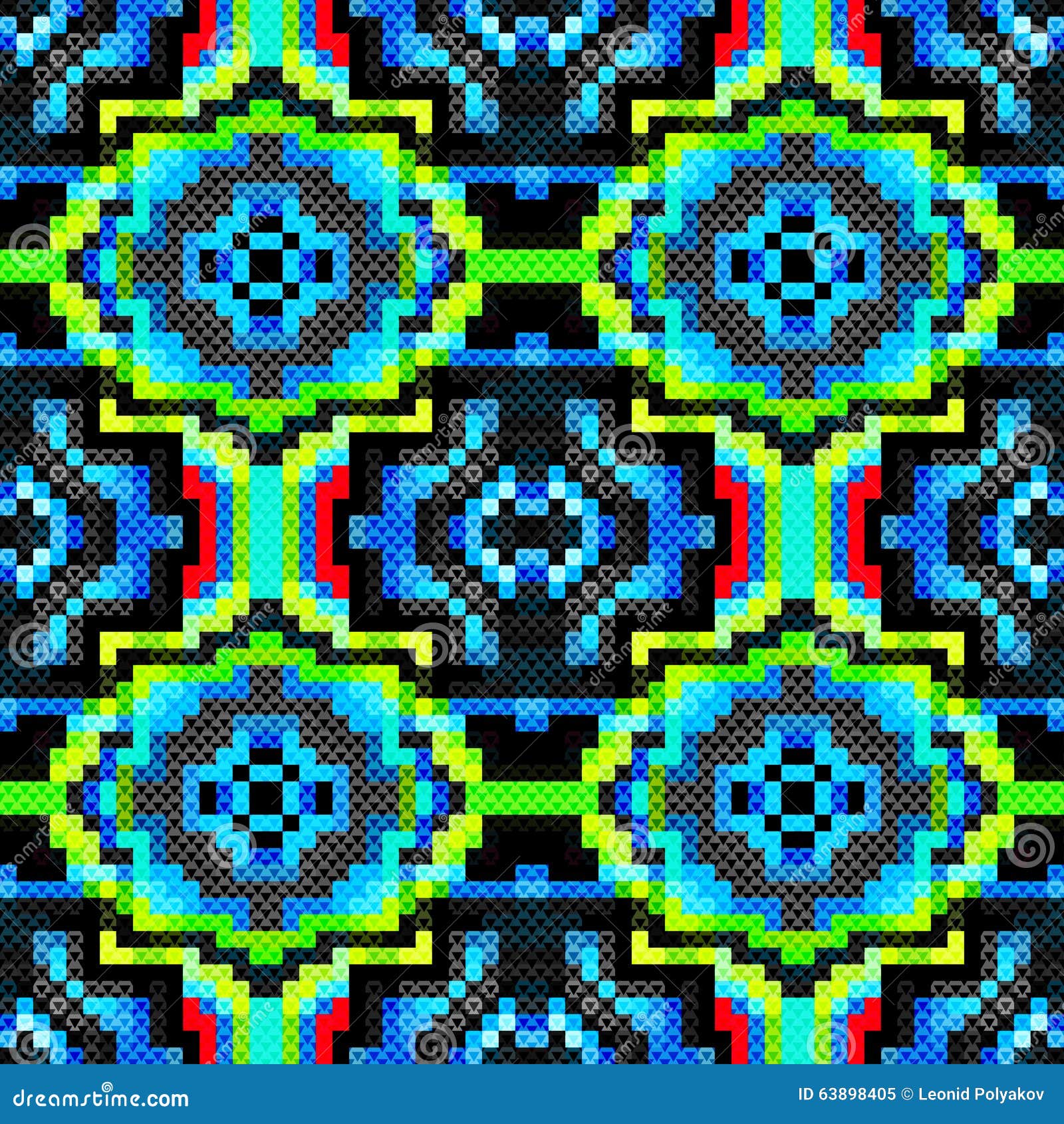 Pixels colored geometric stock vector. Illustration of funky - 63898405