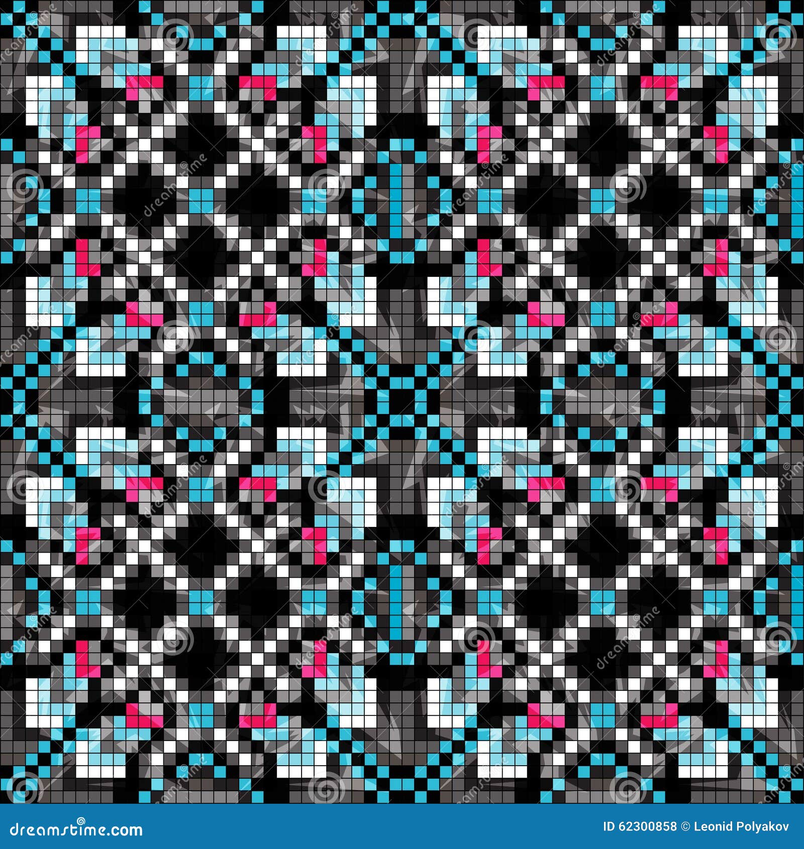 Pixels Colored Geometric Seamless Pattern Vector Illustration Stock ...