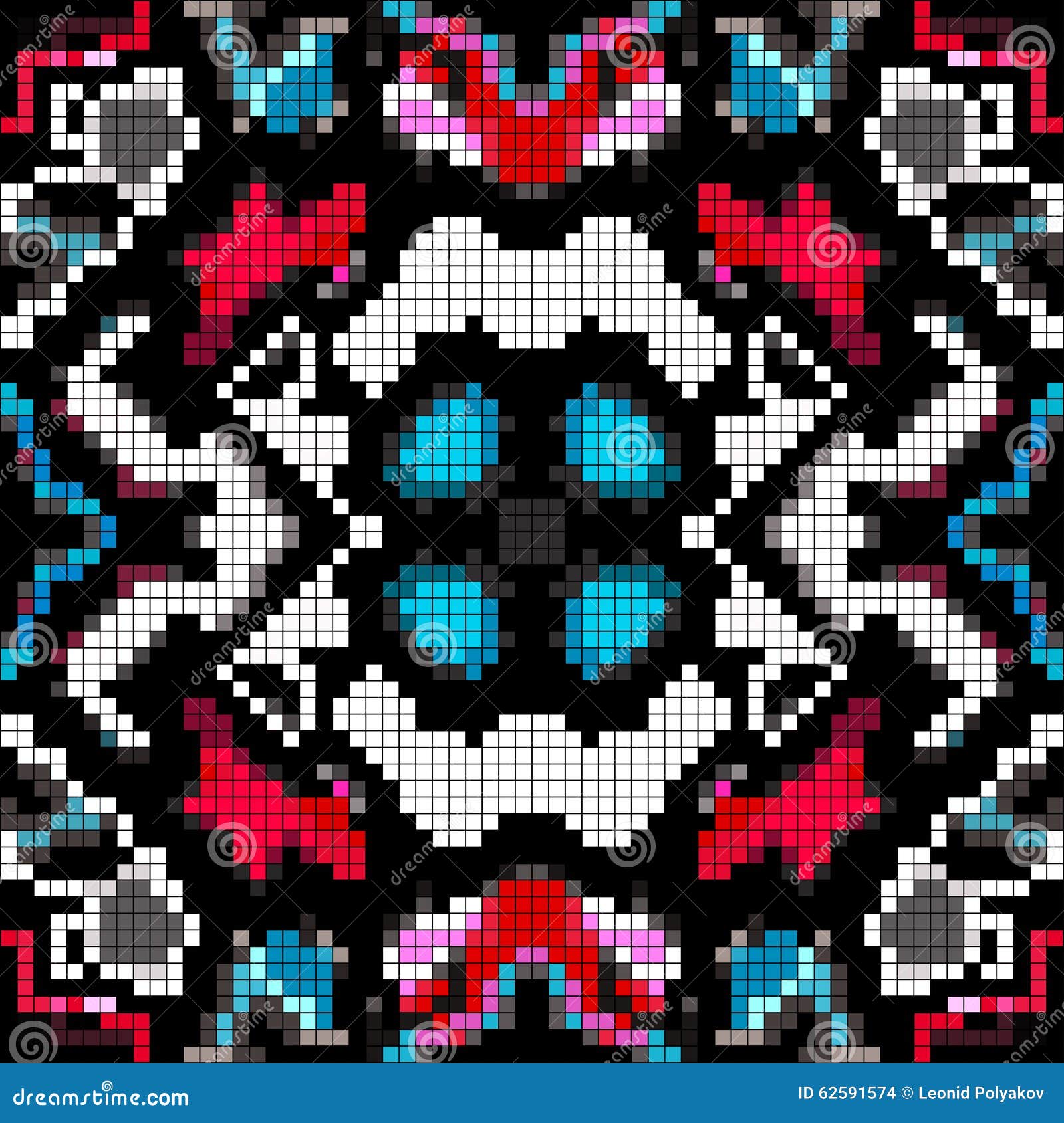 Pixels Colored Geometric Seamless Pattern Vector Illustration Stock ...