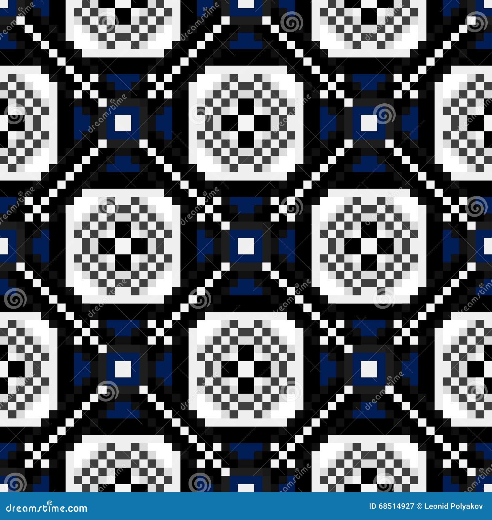 Pixels Colored Geometric Seamless Pattern Vector Illustration Stock ...