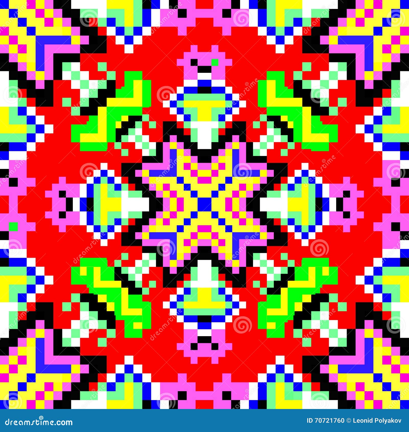 Pixels Colored Geometric Seamless Pattern Vector Illustration Stock ...