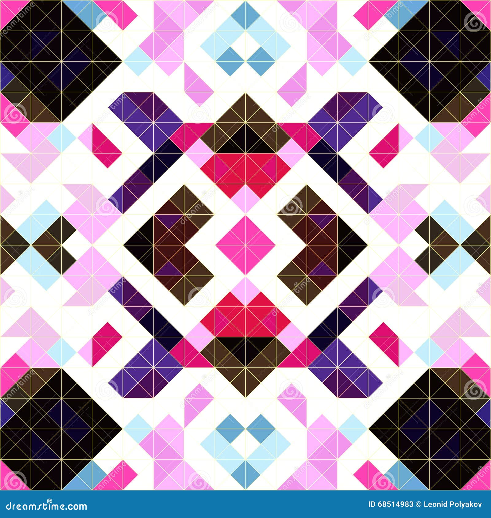 Pixels Gentle Abstract Geometric Seamless Pattern in Pink Stock Vector ...