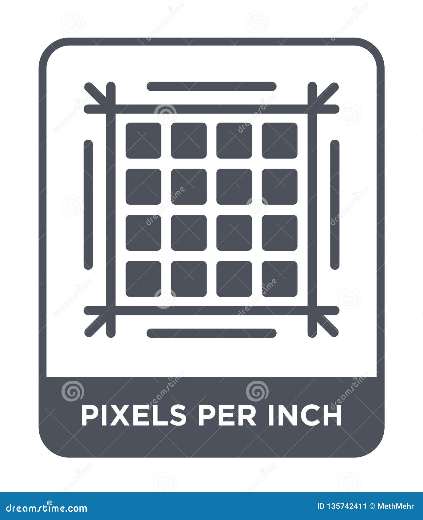 Pixels Per Inch Icon in Trendy Design Style. Pixels Per Inch Icon ...