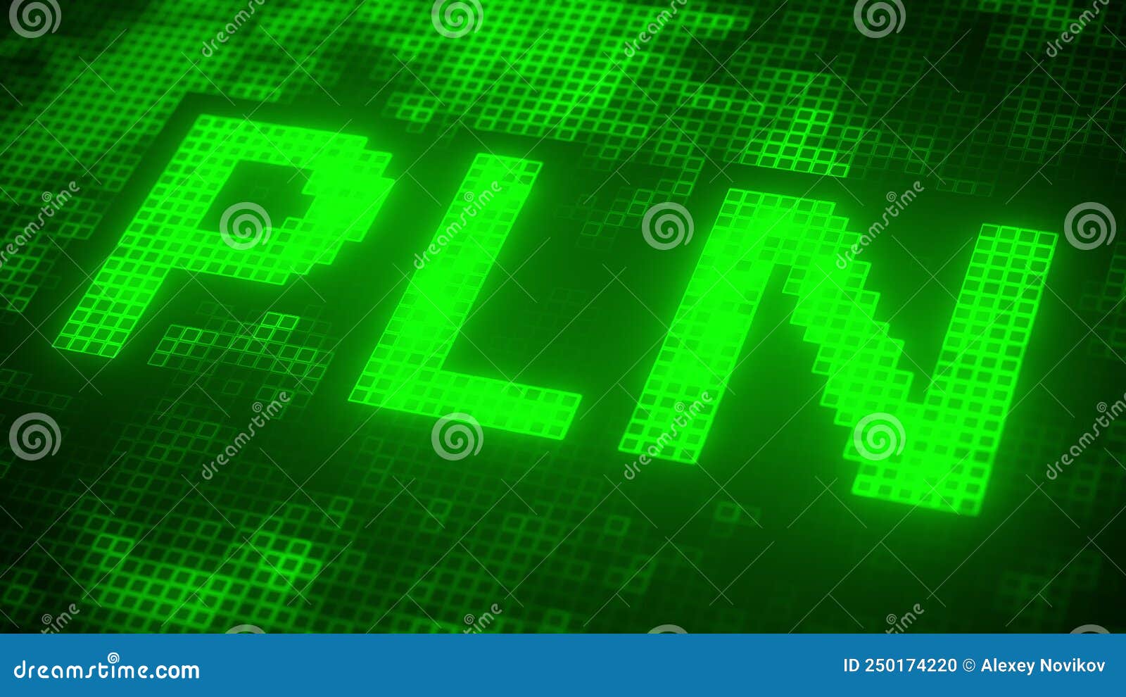 Pixels on the Screen Compose PLN Text. 3D Animation Stock Footage ...