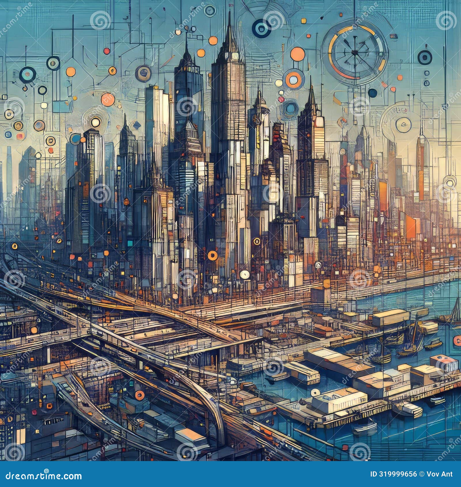 126 31. Pixelscape Abstract City Drawing_ an Abstract Stock Photo ...
