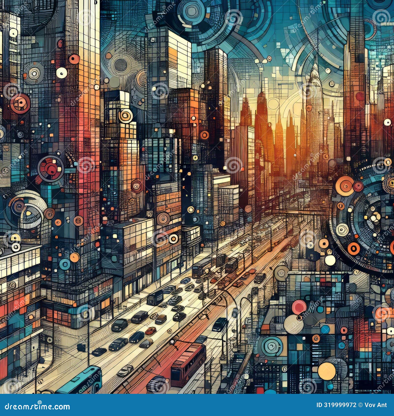 119 31. Pixelscape Abstract City Drawing_ an Abstract Stock Photo ...