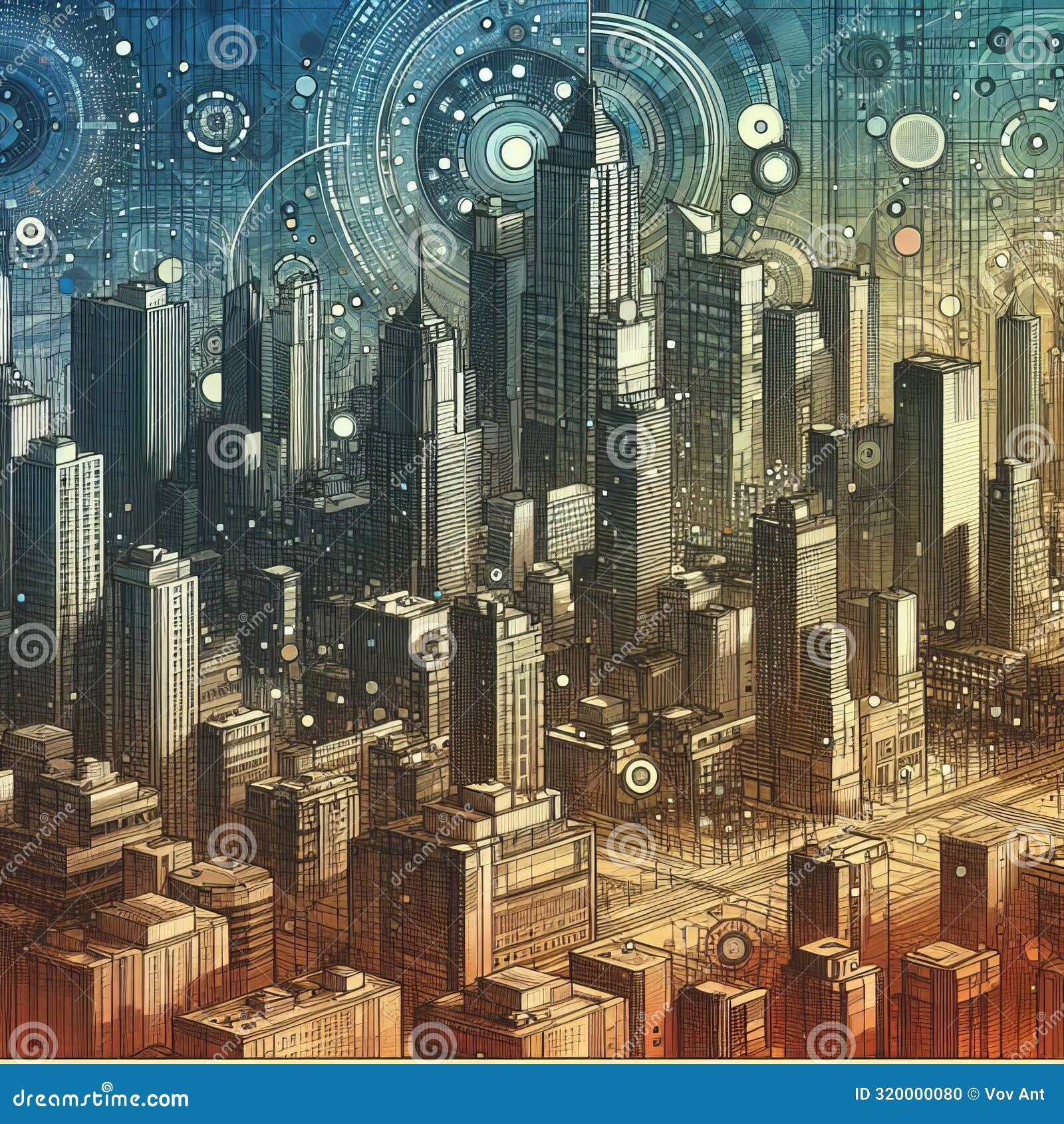 118 31. Pixelscape Abstract City Drawing_ an Abstract Stock Photo ...