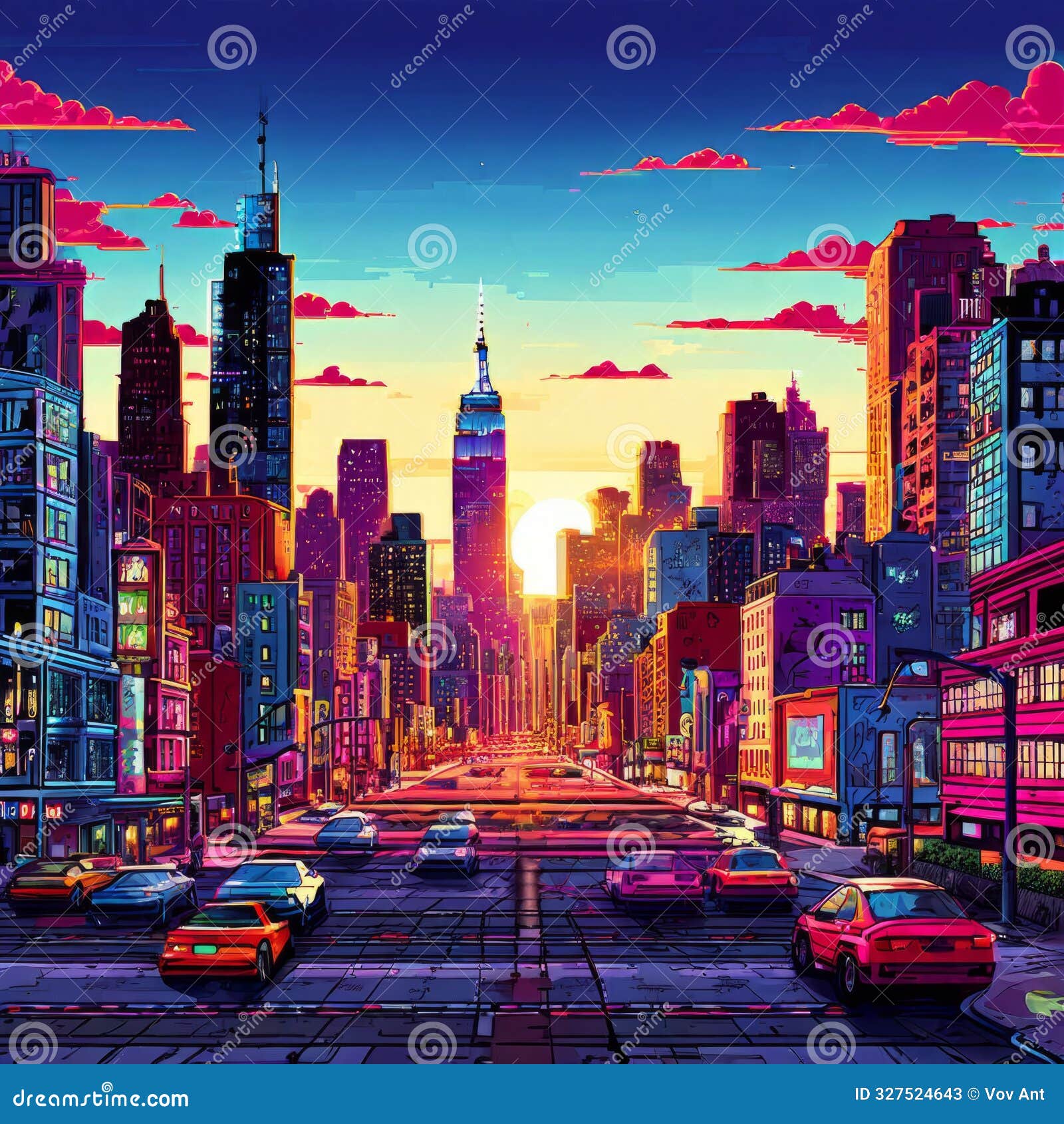 Pixelscape Cityscape Drawing a Digital Cityscape Draw Stock Image ...