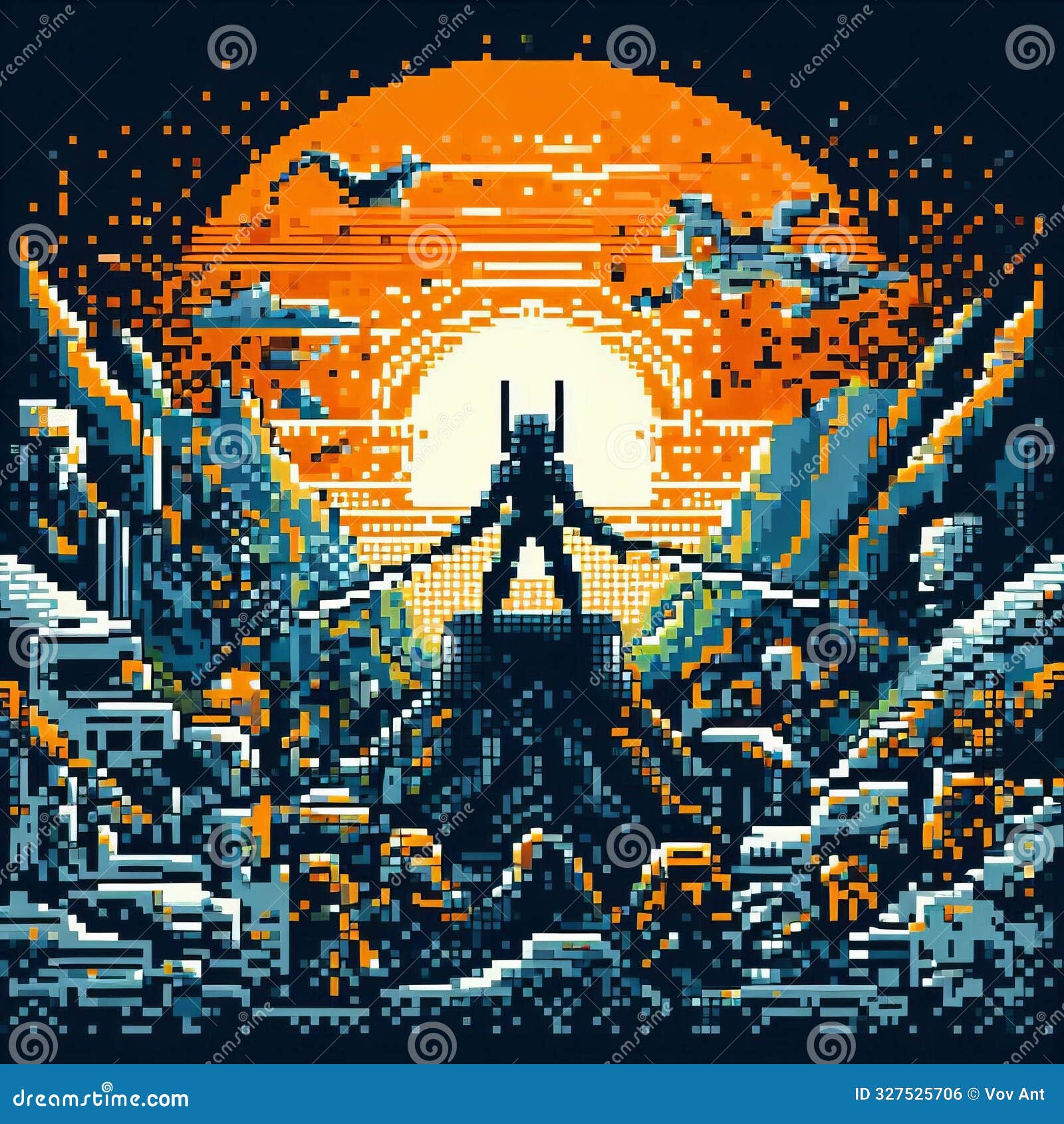 Pixelscape Drawing A Digital Drawing Created Using In Stock Photography ...