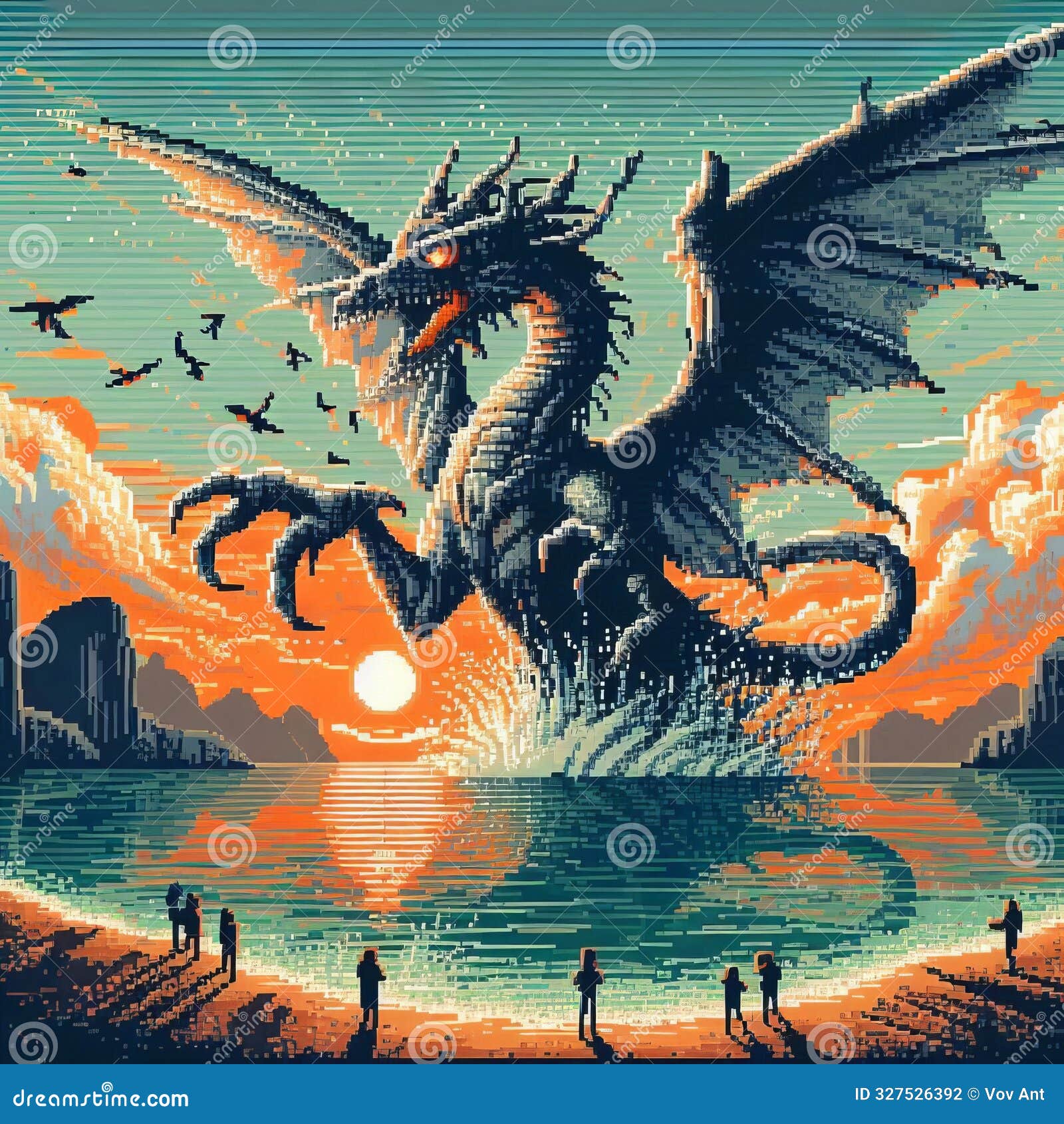 Pixelscape Drawing A Digital Drawing Created Using In Stock Photography ...