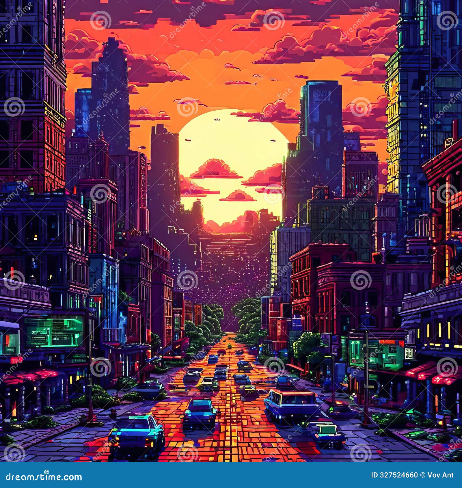 Pixelscape Drawing A Digital Drawing Created Using In Stock Photography ...