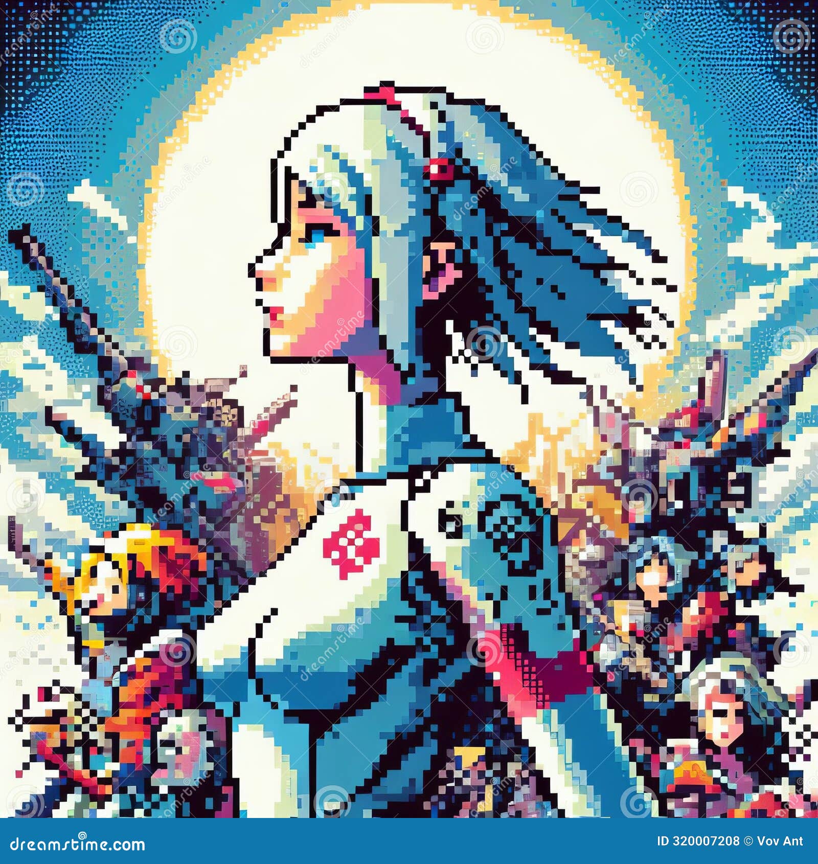 Pixelscape Drawing A Digital Drawing Created Using In Stock Photography ...