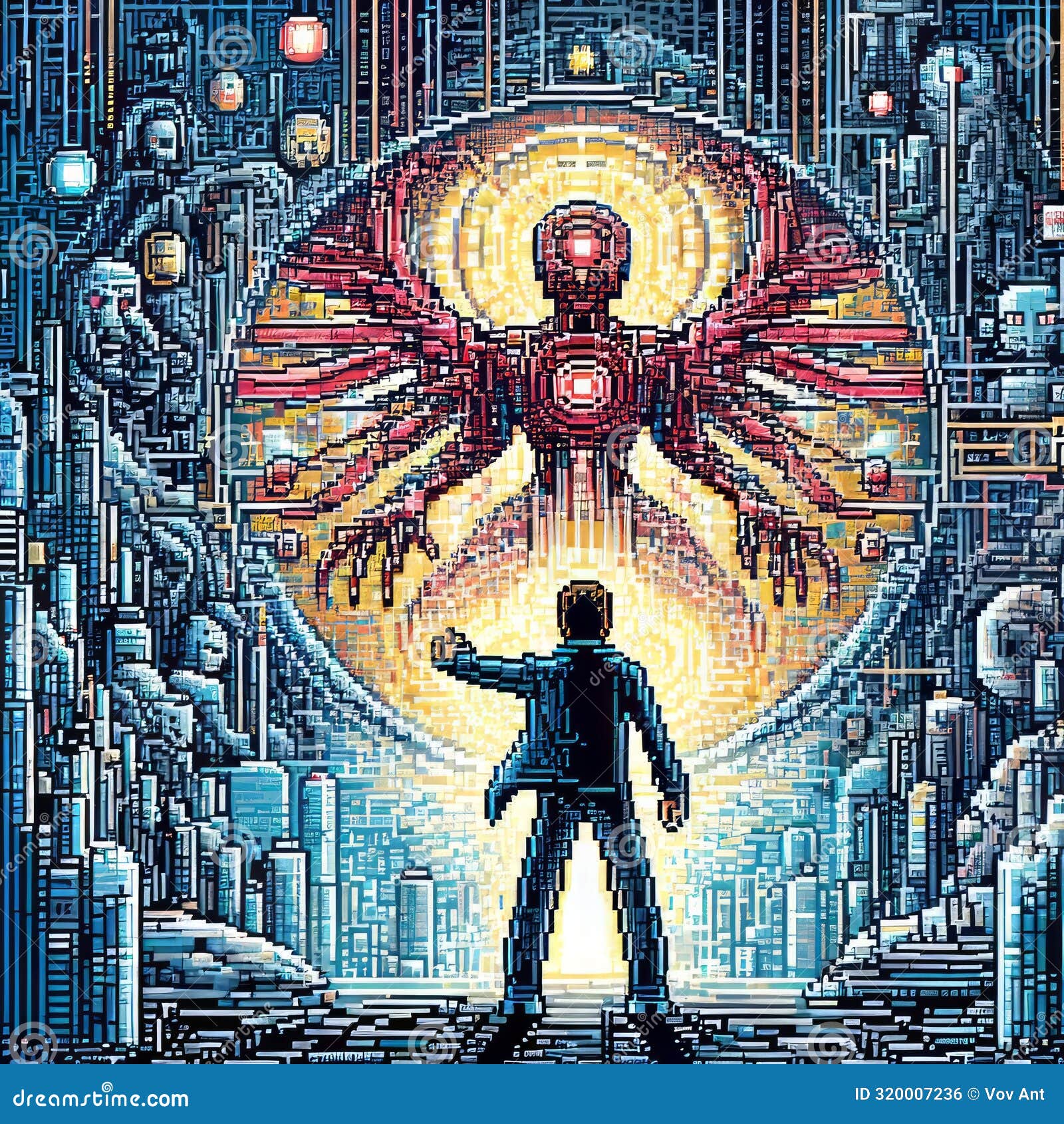 Pixelscape Drawing A Digital Drawing Created Using In Stock Photography ...