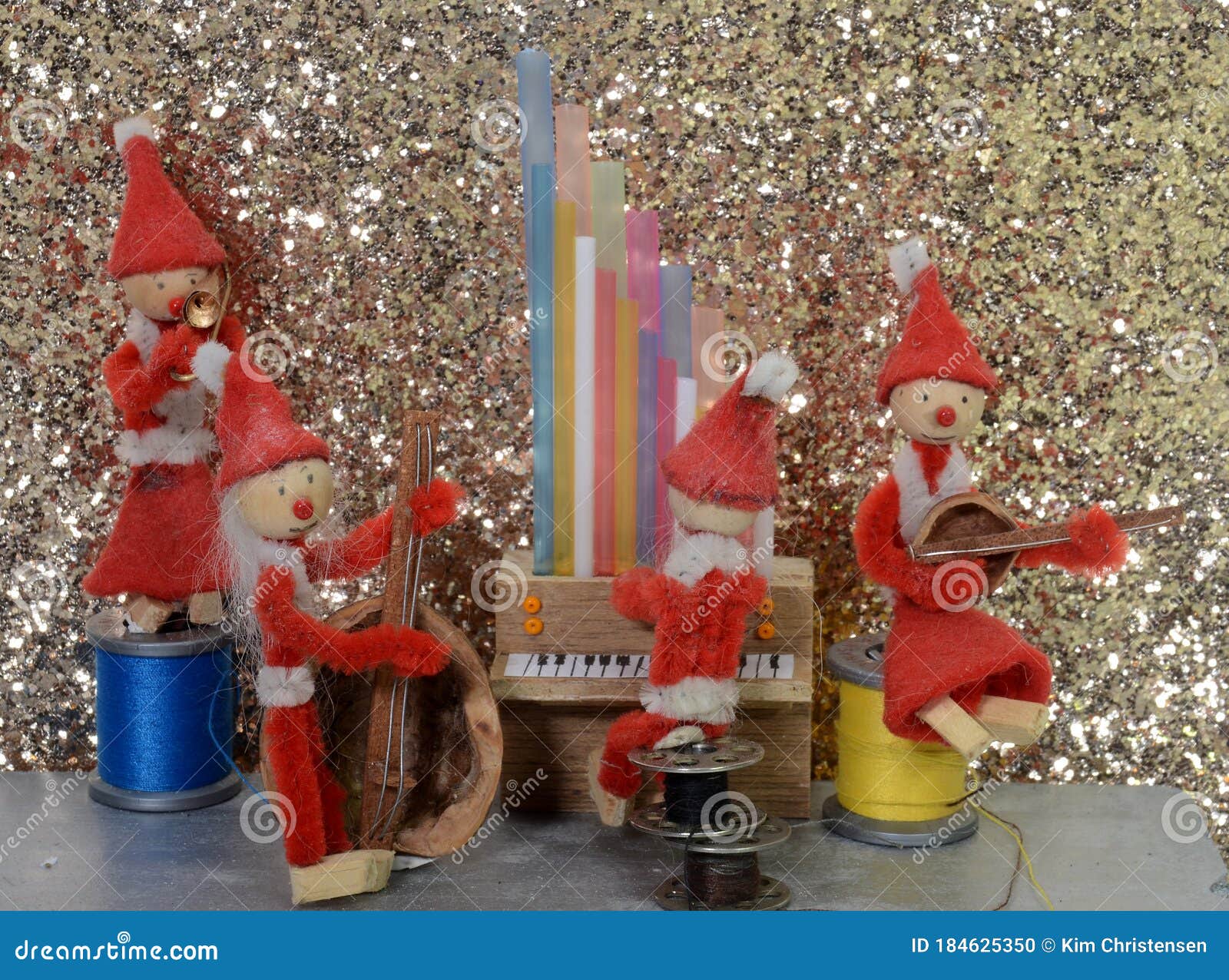 Pixie Band Plays on Their Home Made Musical Instruments Stock Photo ...