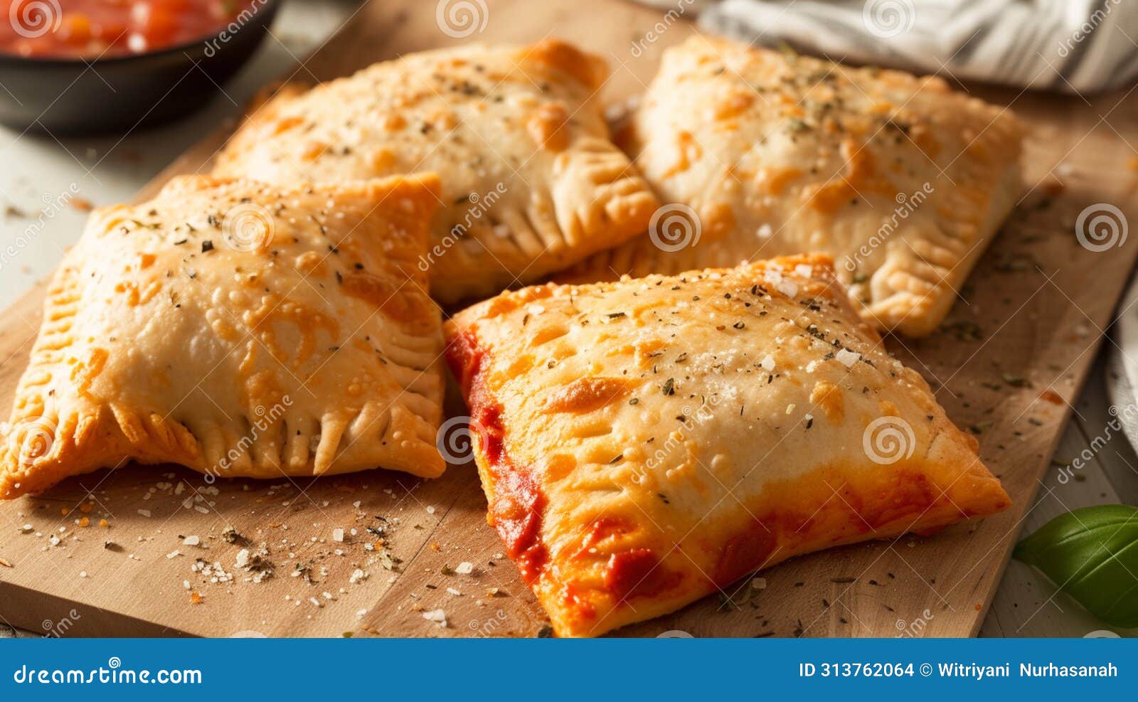 Pixie Dust Pizza Pockets with Pepperoni. Generative Ai Stock ...