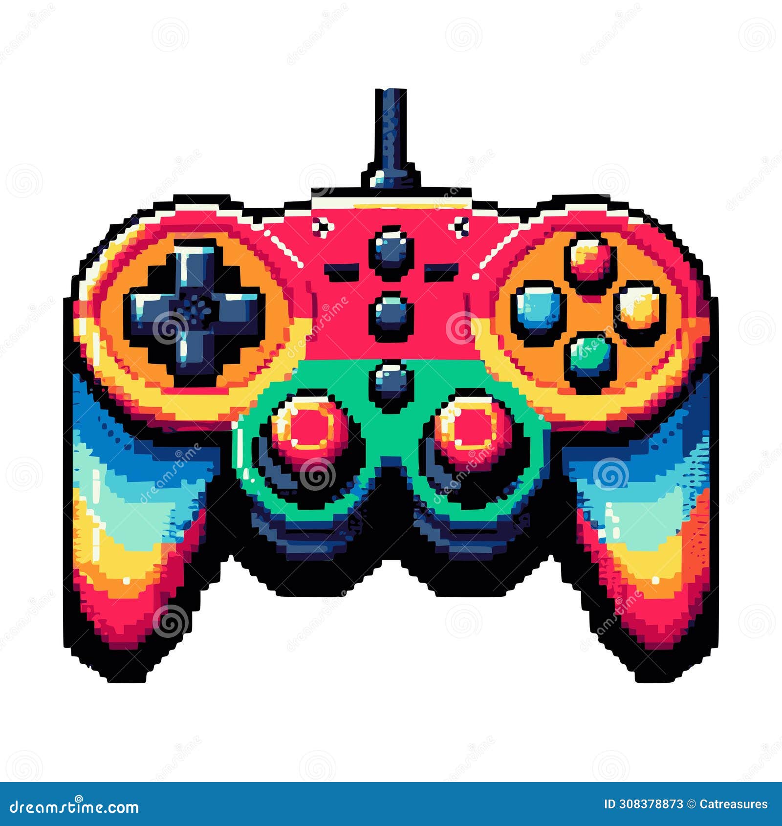 Pixilated Game Controller stock illustration. Illustration of style ...