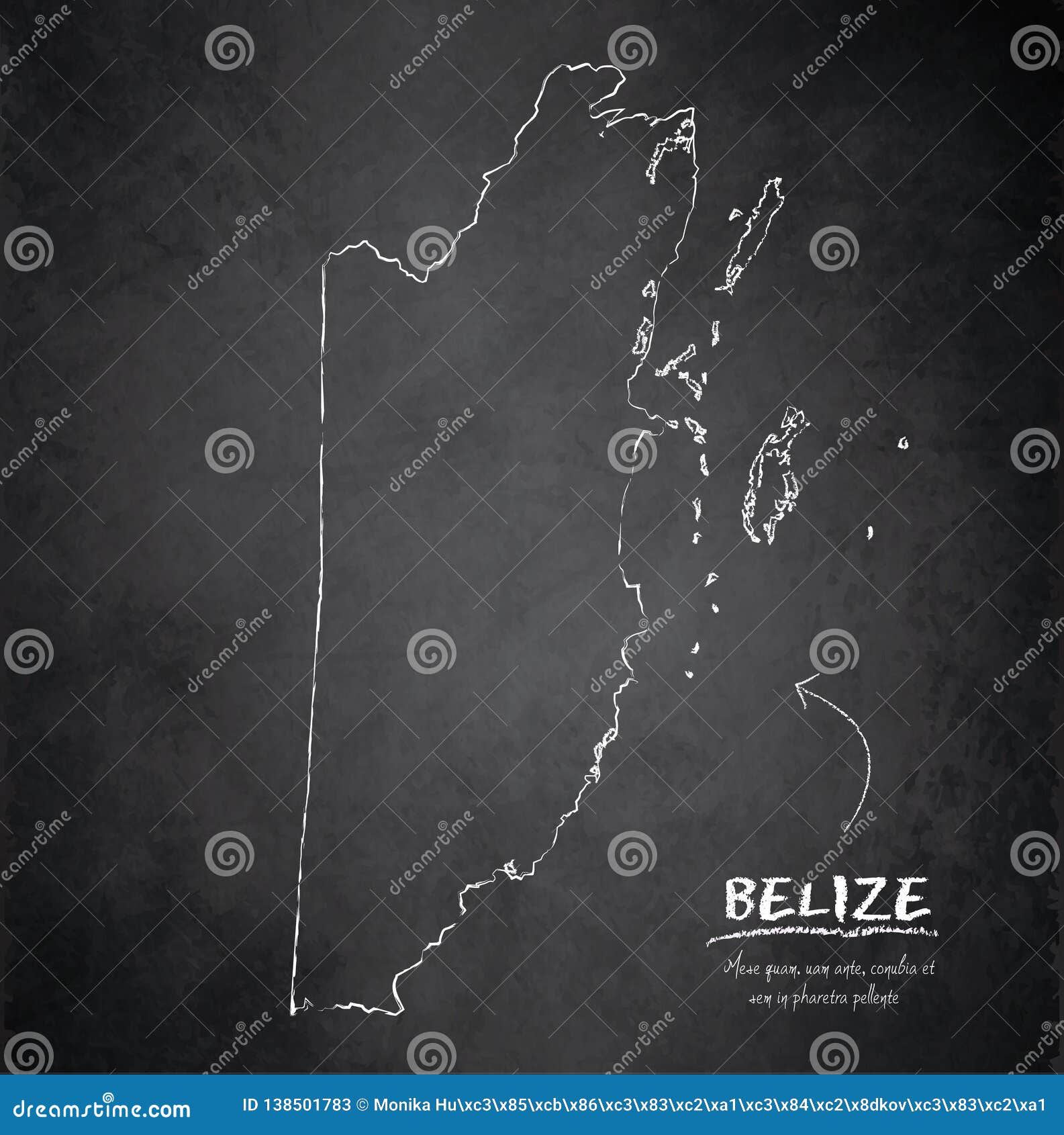 Pizarra De La Pizarra Del Mapa De Belice Ilustración del Vector ...