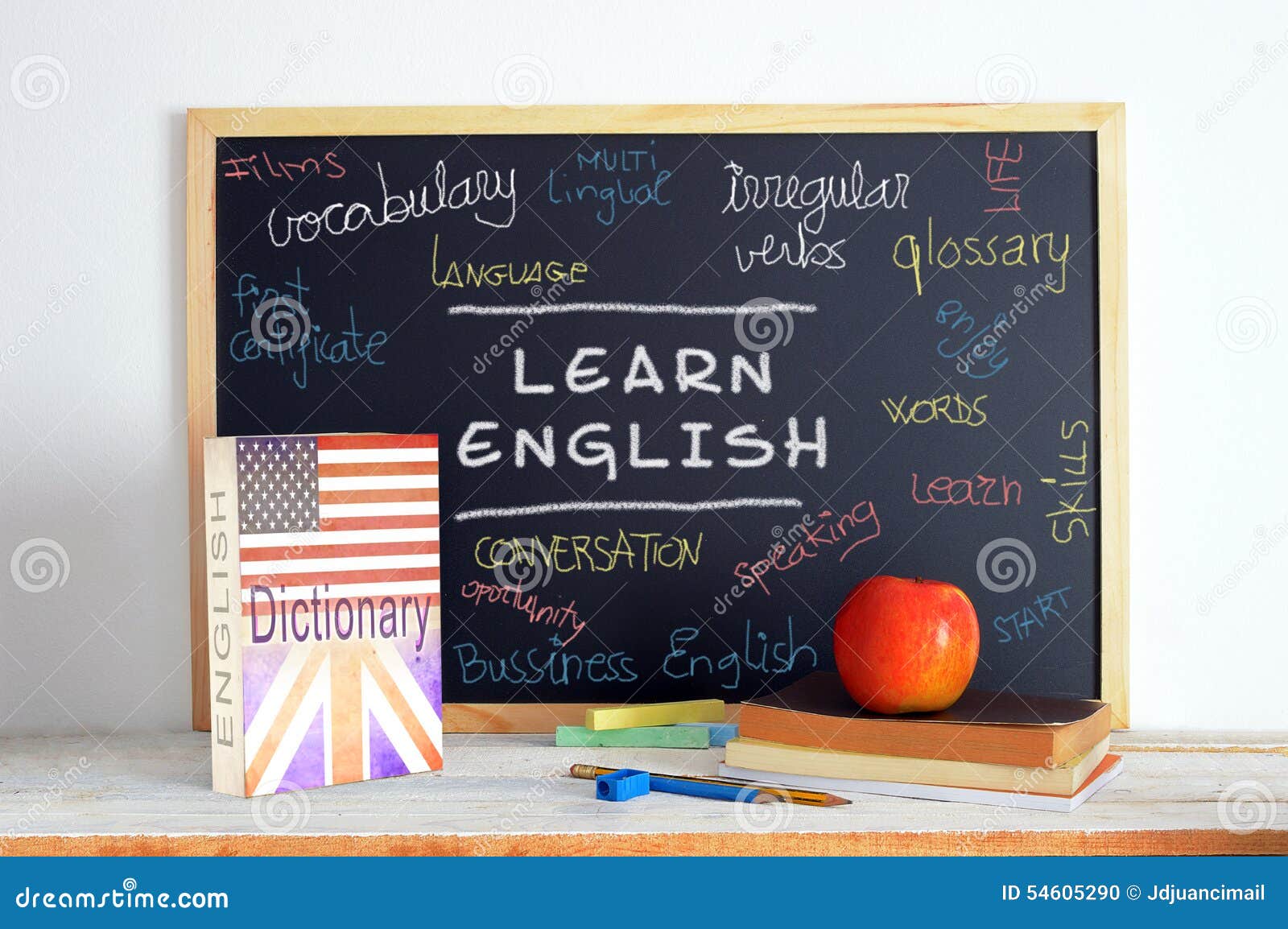 Pizarra Y Material De La Escuela En Una Clase De Inglés Foto de archivo ... Pizarra Y Material De La Escuela En Una Clase De Inglés Foto de archivo ...