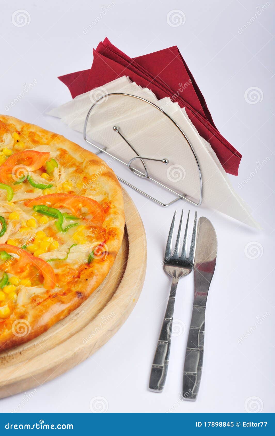 Vegetarian Pizza on Wooden Support Stock Image - Image of specific ...