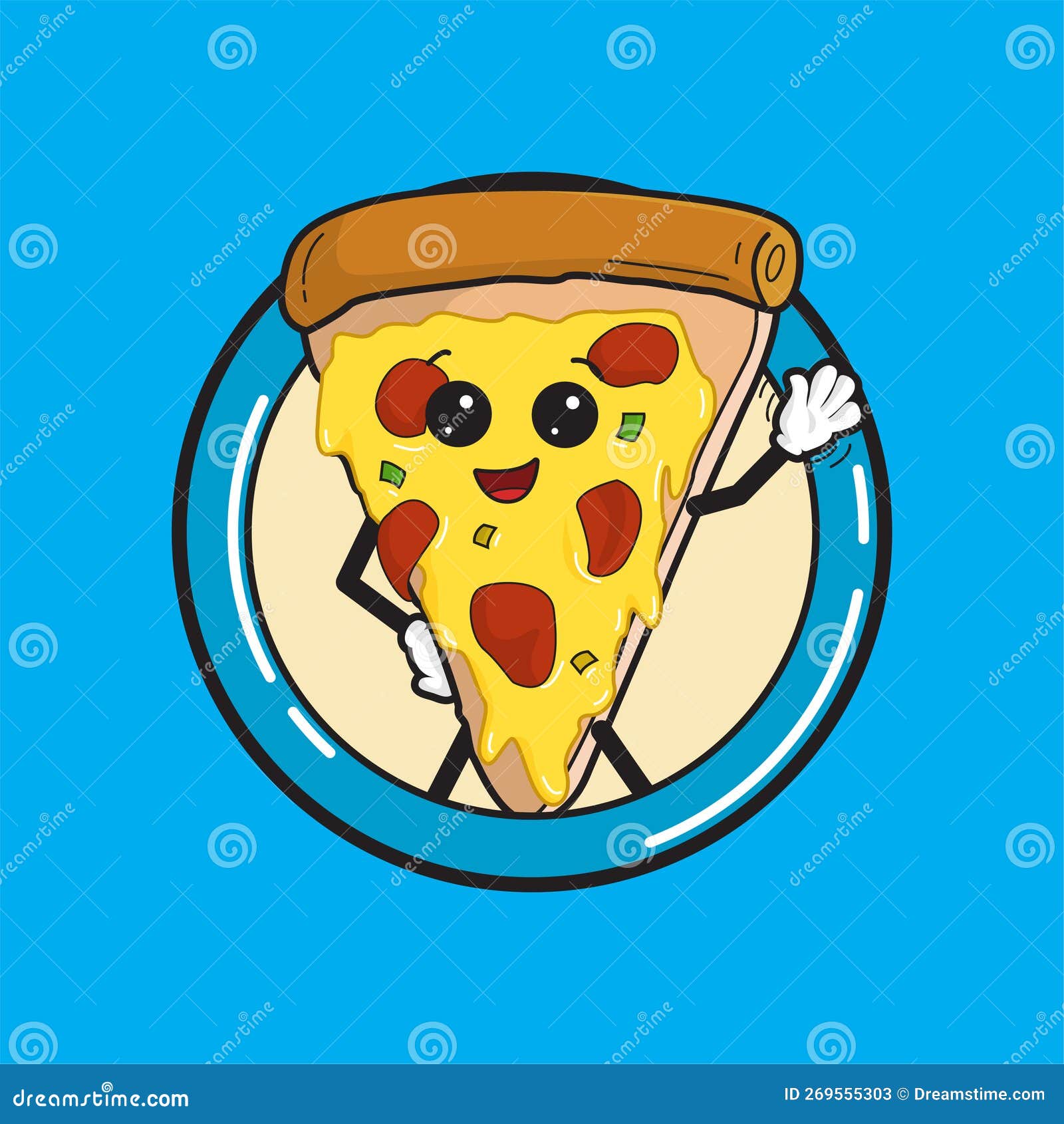 Cute Pizza With Question Marks Cartoon Vector | CartoonDealer.com ...