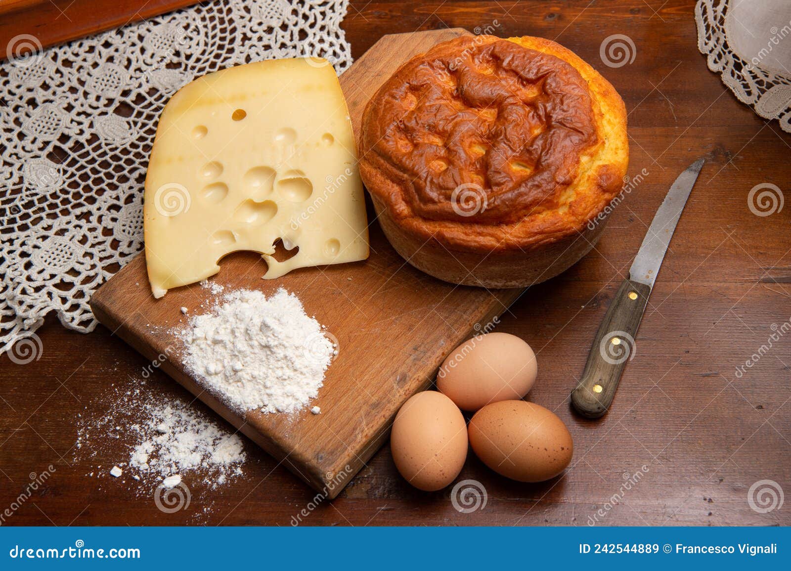 Pizza Al Formaggio is a Typical Cake Whit Emmental Cheese Product in ...