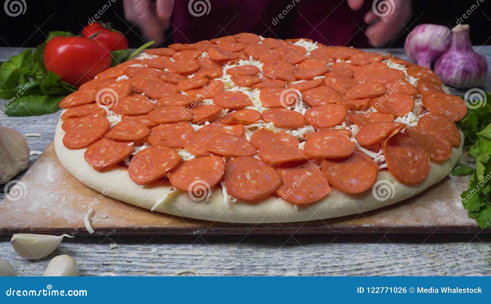 Pizza Art. the Process of Making Pizza. Frame. Fresh Original Italian ...