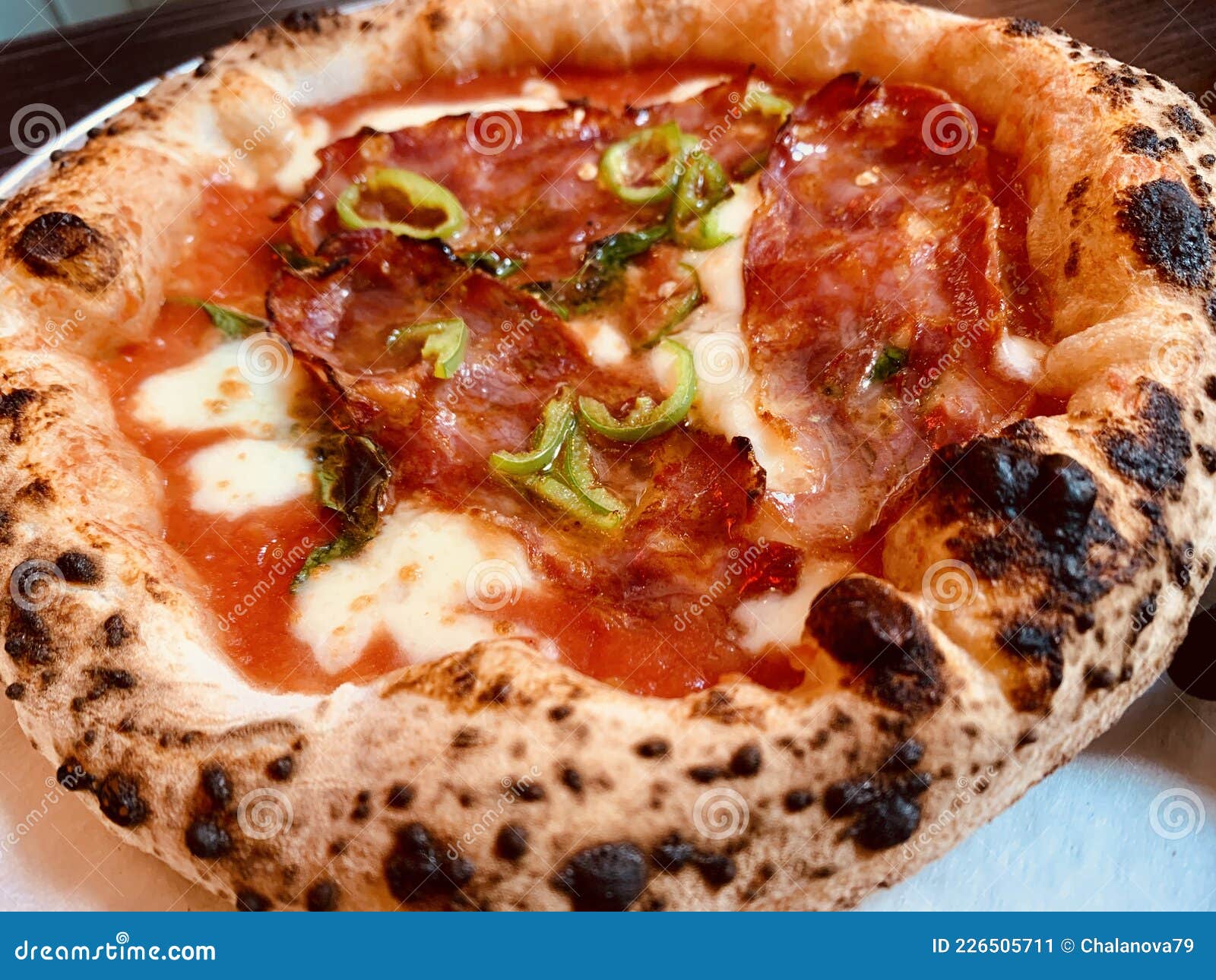 Pizza Background Macro Shot of Diablo Pizza Stock Image - Image of ...