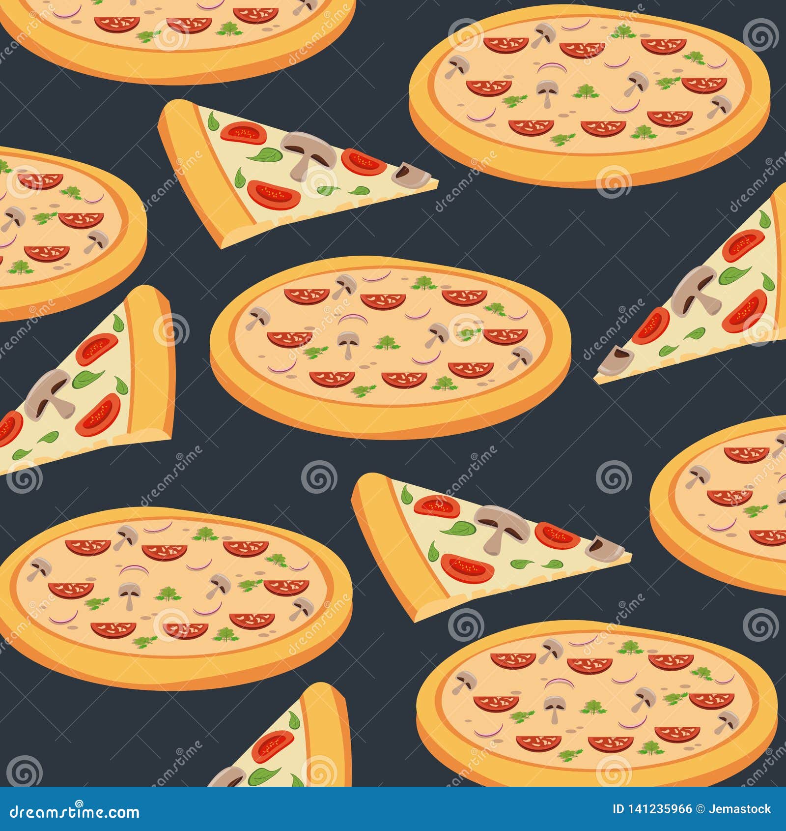 Pizza background pattern stock vector. Illustration of nutriment ...