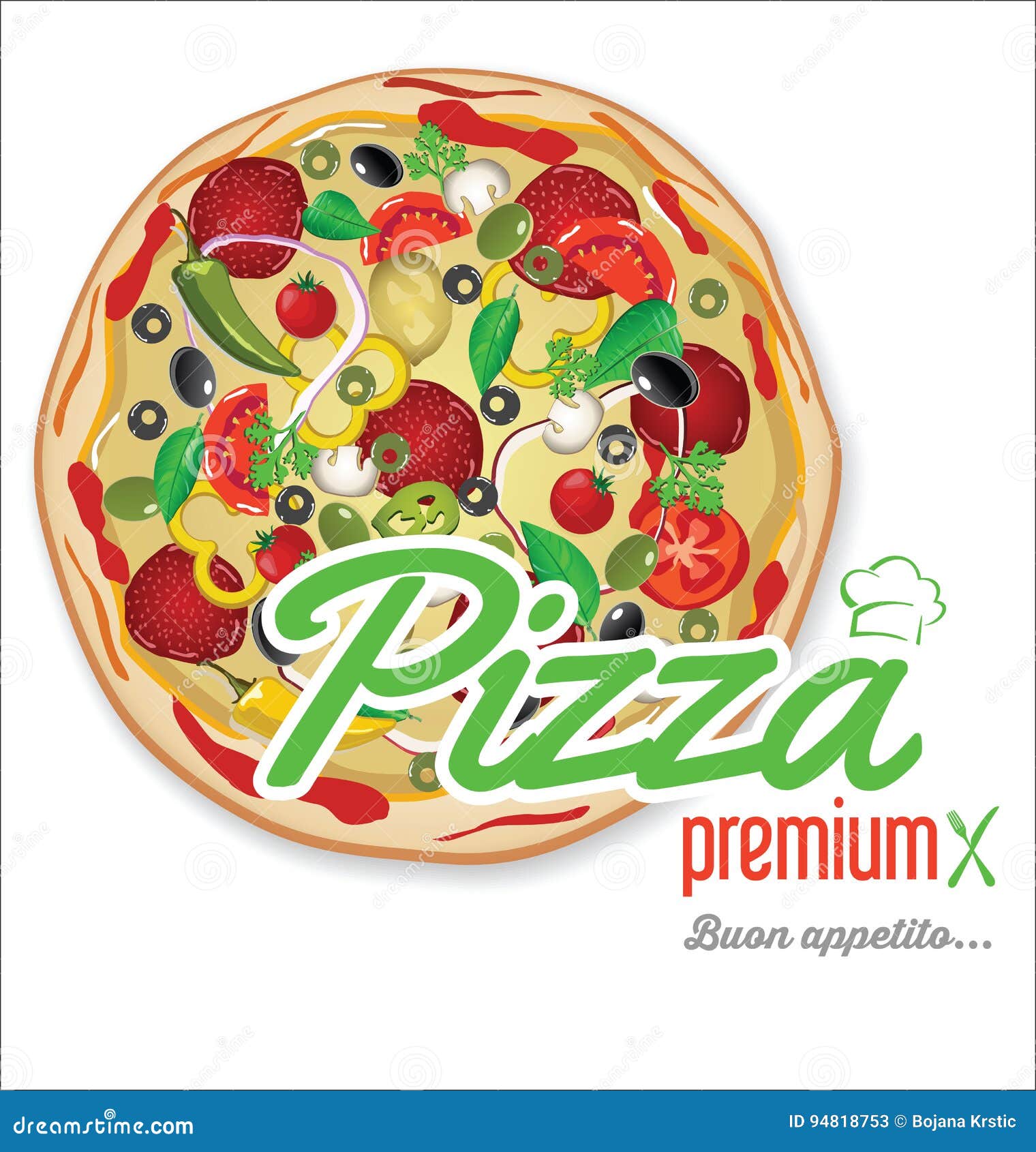 Pizza Background Retro Vintage Design Vector Illustration Stock Vector ...